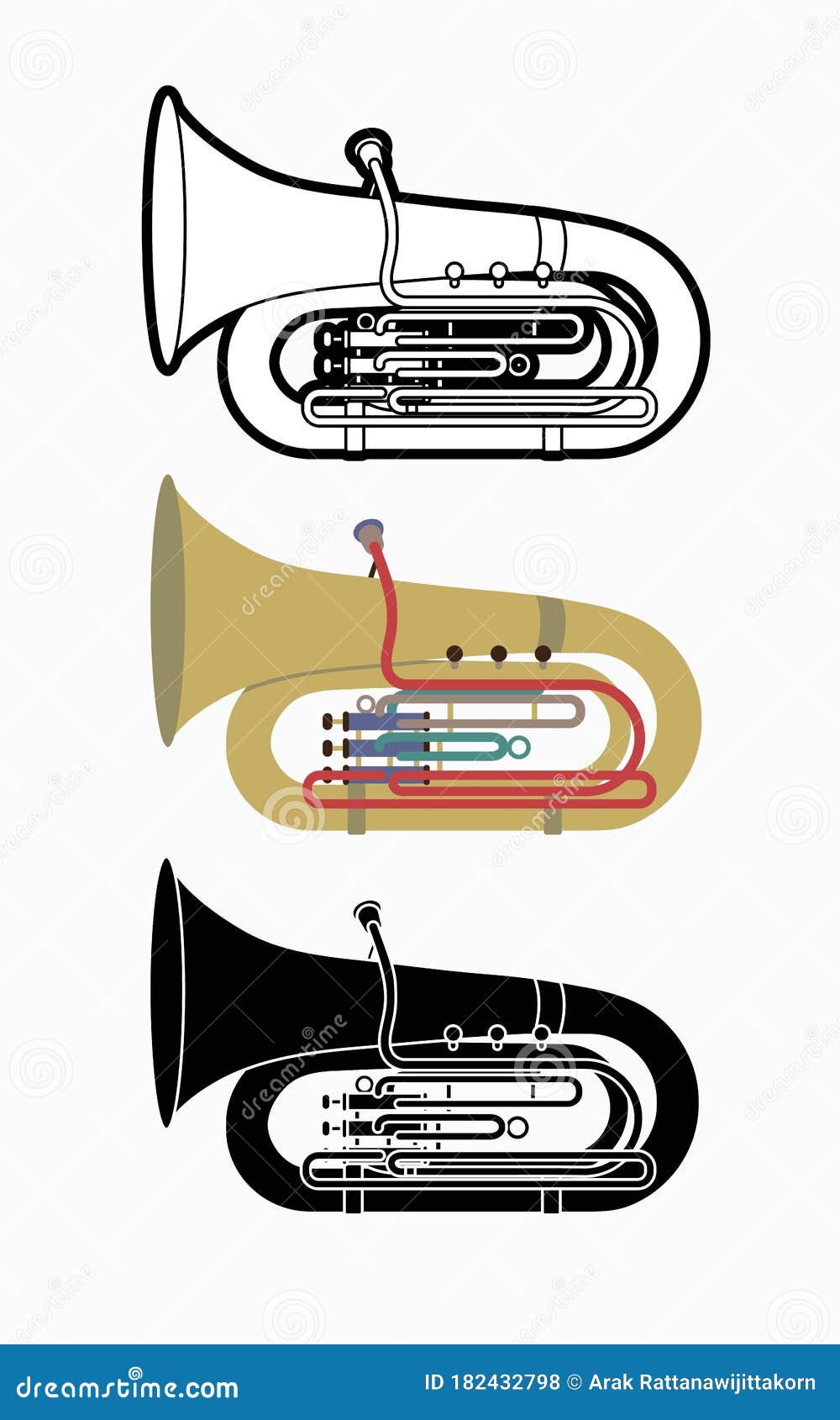 Tuba Instrument Cartoon Music Graphic Vector Stock Vector ...
