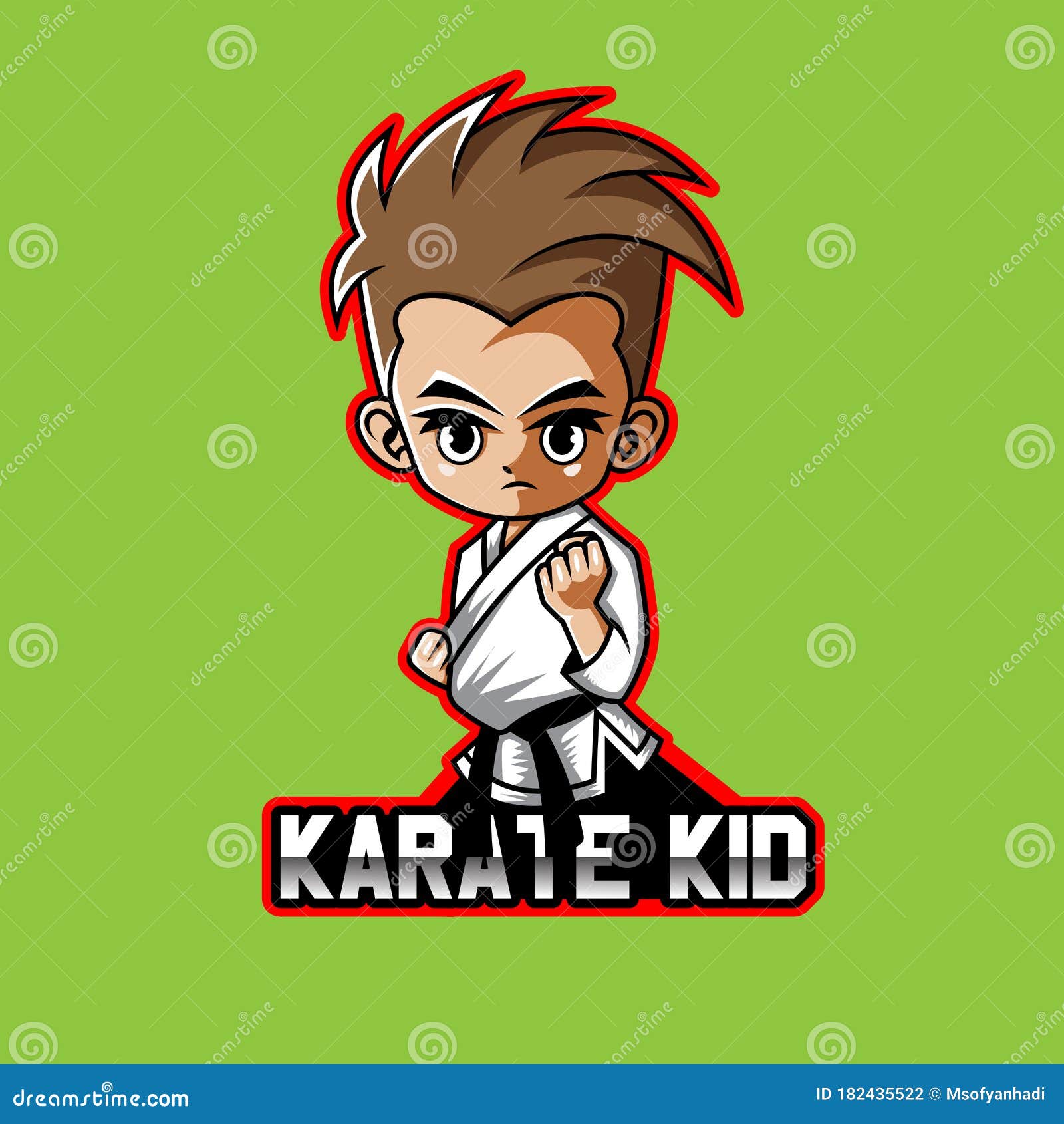 Karate Kid Esport Mascot Logo Design Vector Illustration ...