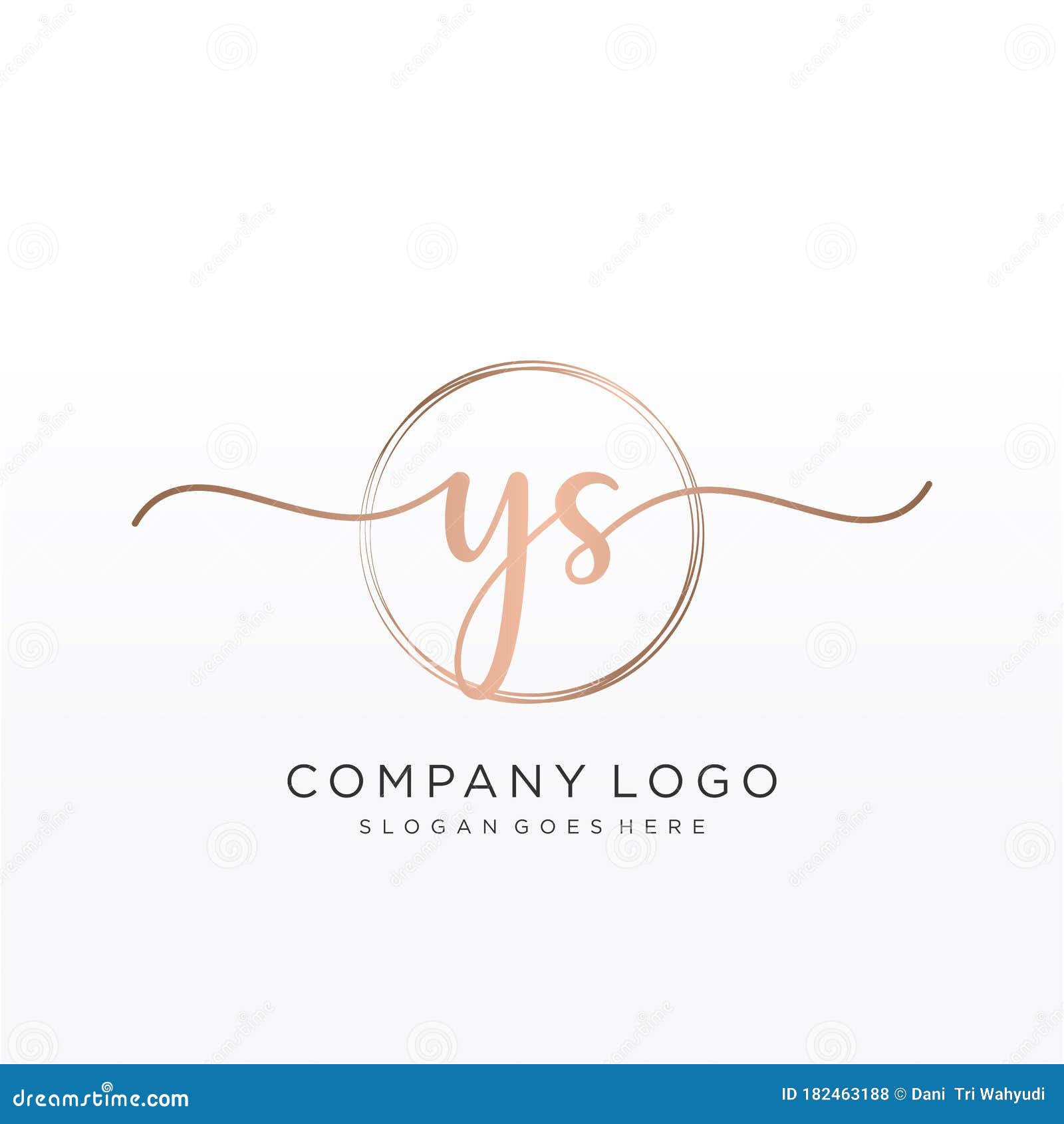 YS Initial Handwriting Logo with Circle Stock Vector - Illustration of ...