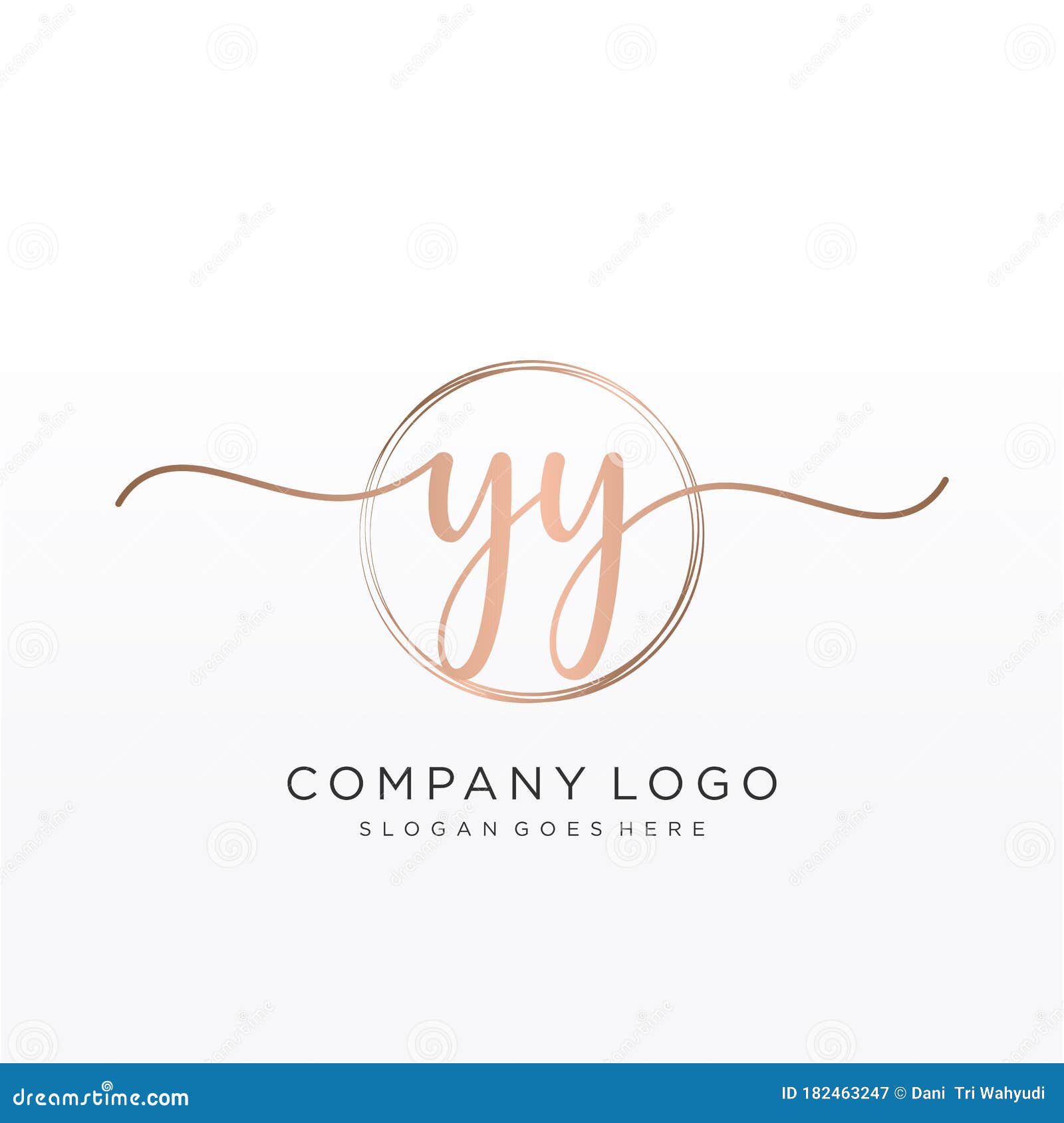 YY Initial Handwriting Logo with Circle Stock Vector - Illustration of ...