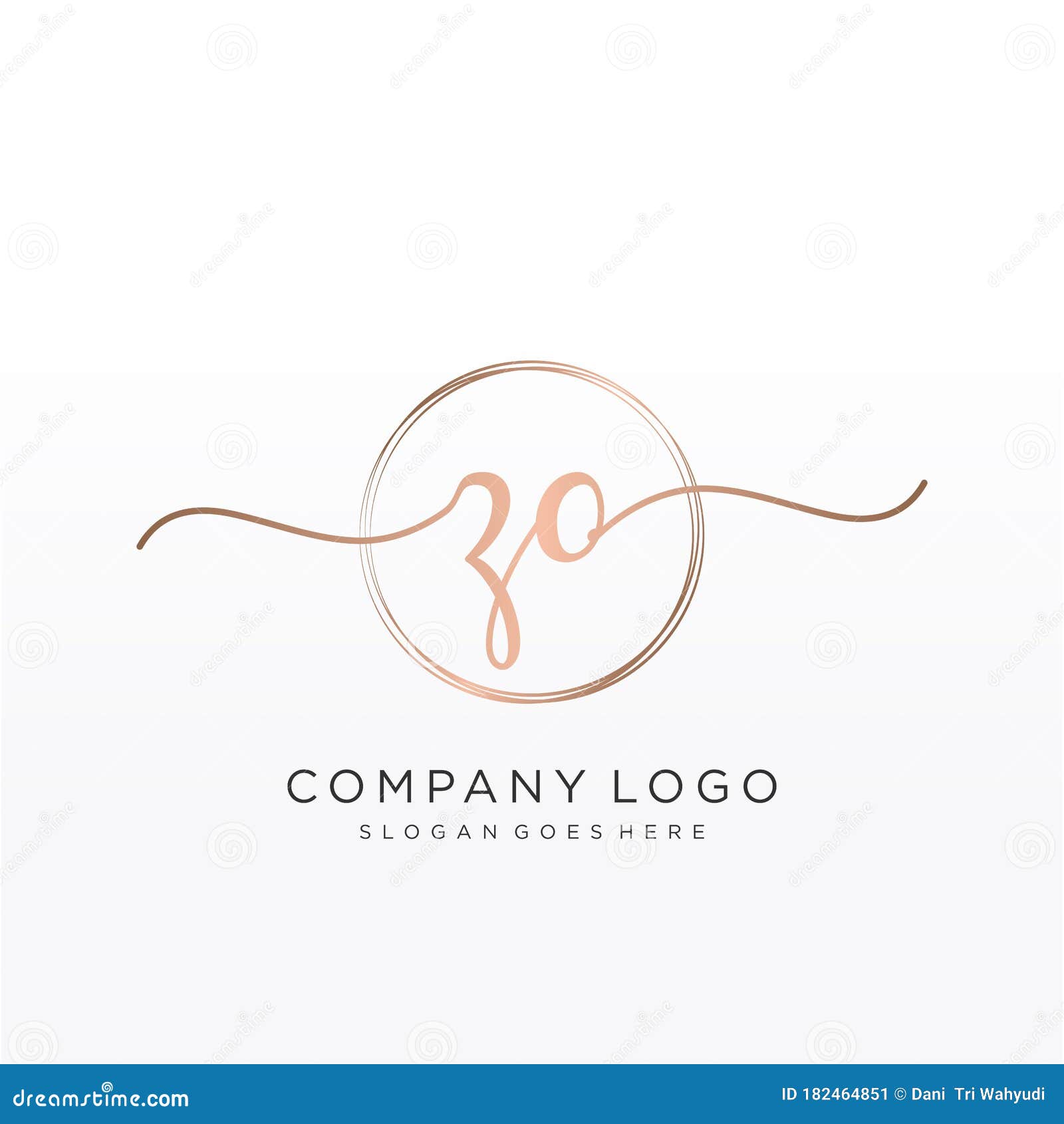 ZO Initial Handwriting Logo with Circle Stock Vector - Illustration of classic, couple: 182464851