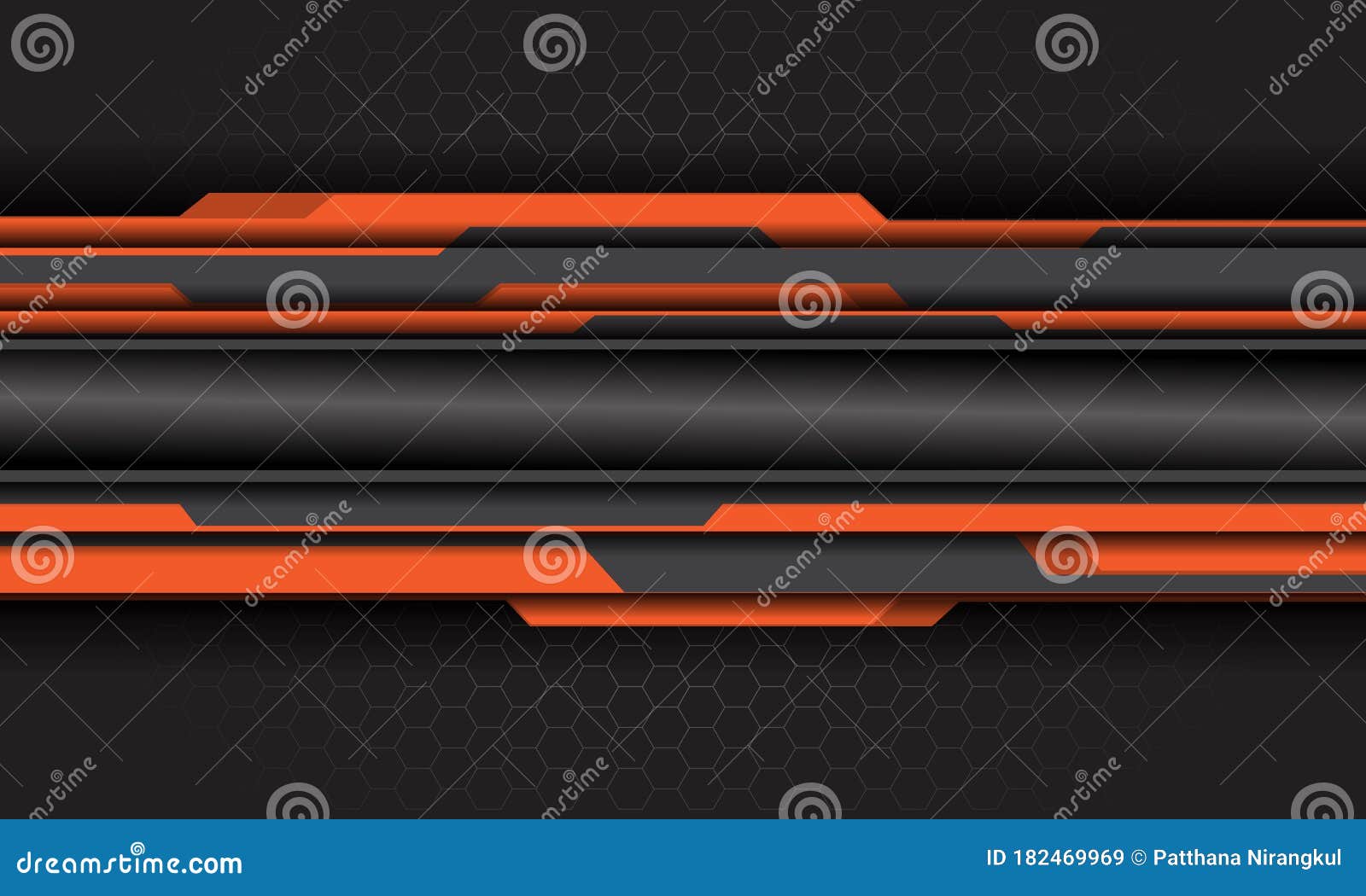 Abstract Orange Grey Circuit Cyber on Hexagon Mesh Pattern Design ...