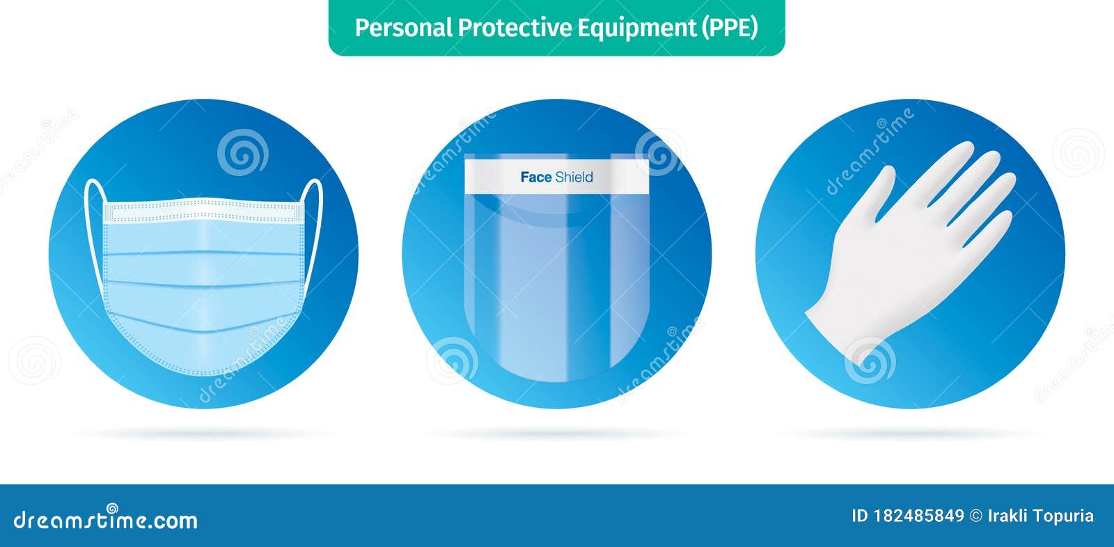 Personal Protection Equipment Icons. Stock Vector - Illustration of ...