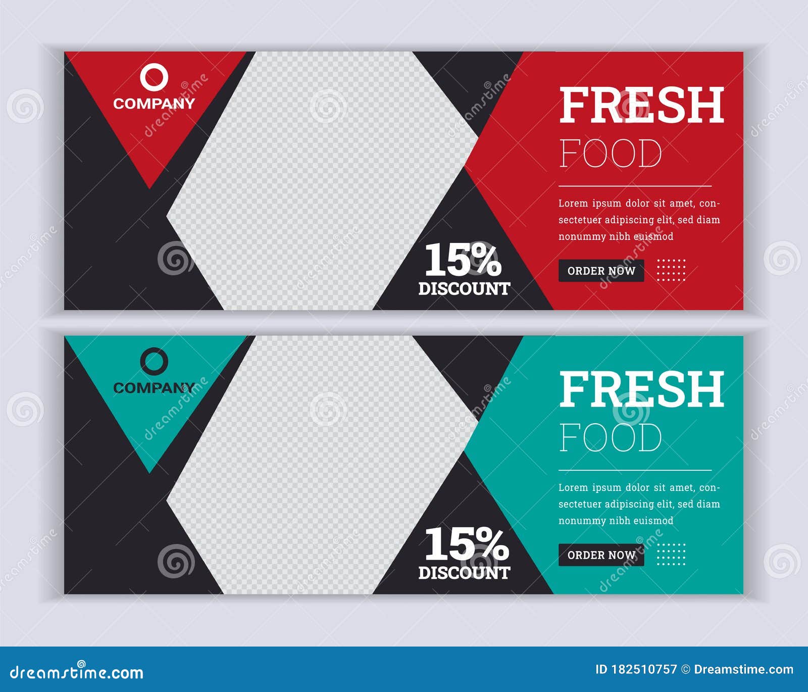 Food and Restaurant Web Banner Template. Stock Vector - Illustration of ...