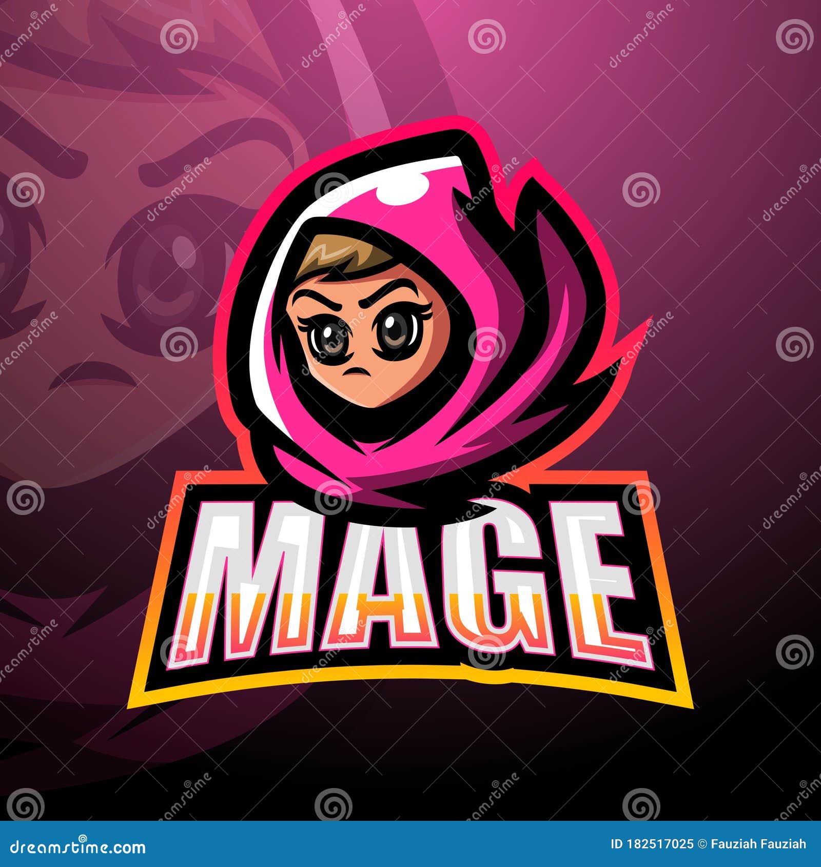 Mage Mascot Esport Logo Design Stock Vector - Illustration of hobbit ...