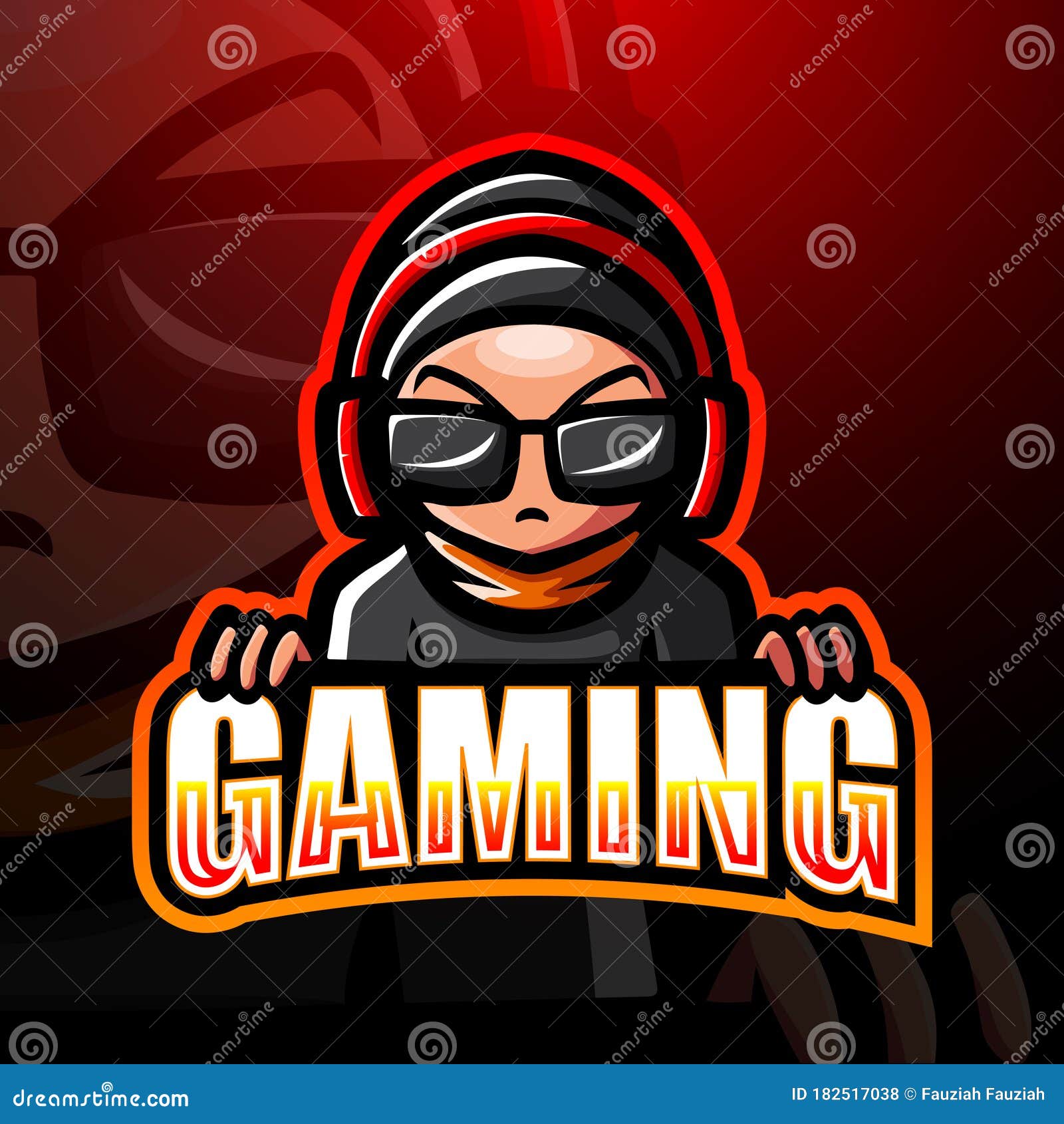 Gamer Boy Mascot Esport Logo Design Stock Vector - Illustration of ...