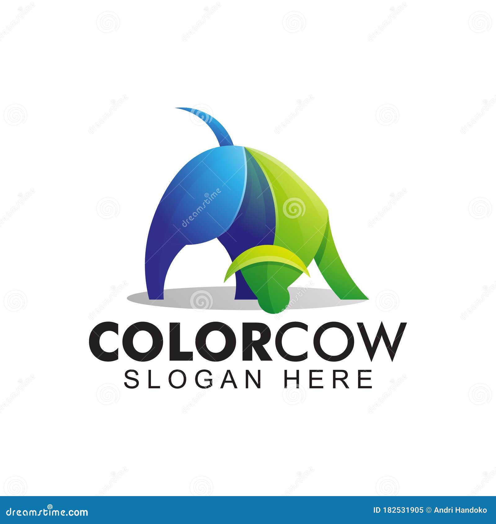 Colorful Cow Logo that Bows. Stock Vector - Illustration of bull ...