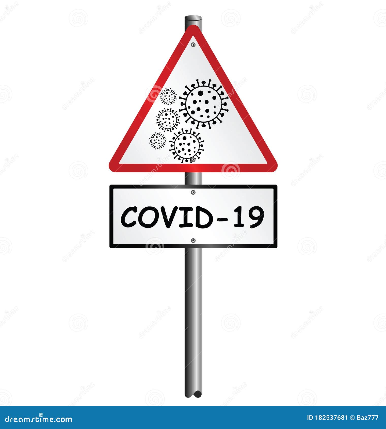 Coronavirus COVID 19 Warning Sign Stock Vector - Illustration of ...