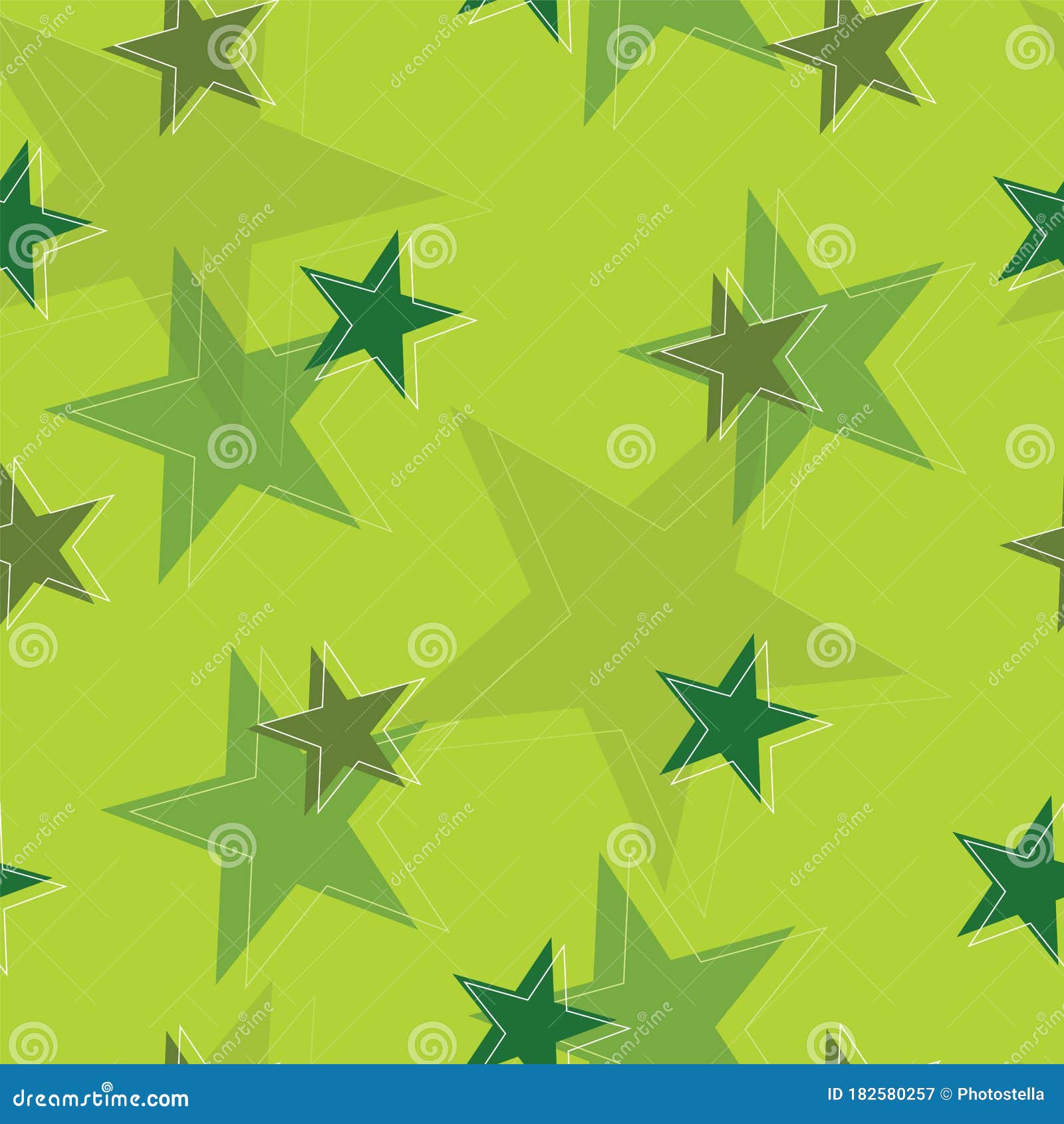 Seamless Pattern with Green Stars Vector Stock Vector - Illustration of ...