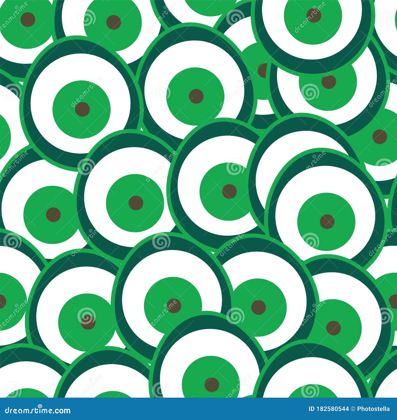 Seamless Pattern with Green Evil Eye Vector Stock Vector - Illustration ...