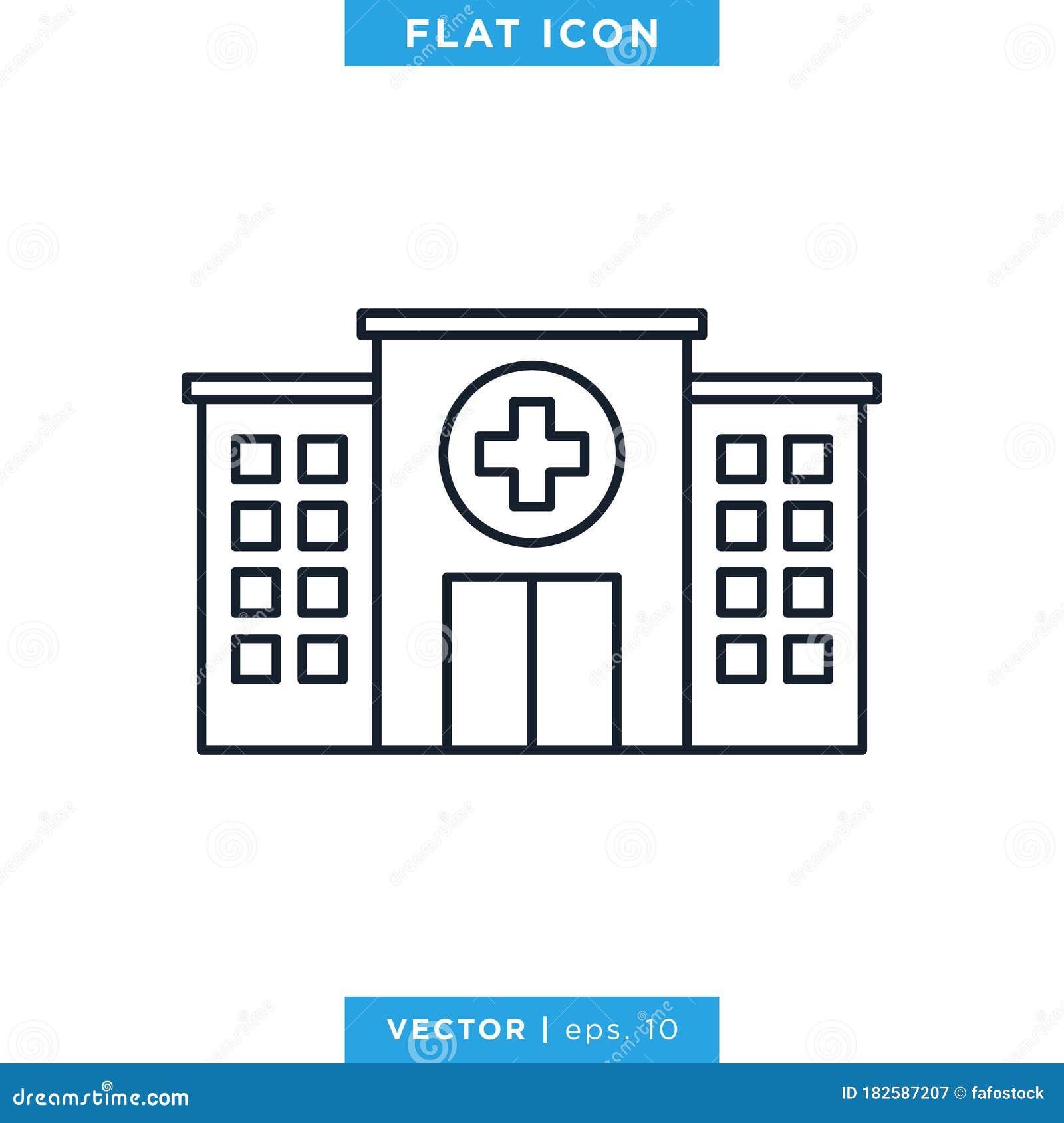 Hospital Building Icon Vector Logo Design Template Stock Vector ...