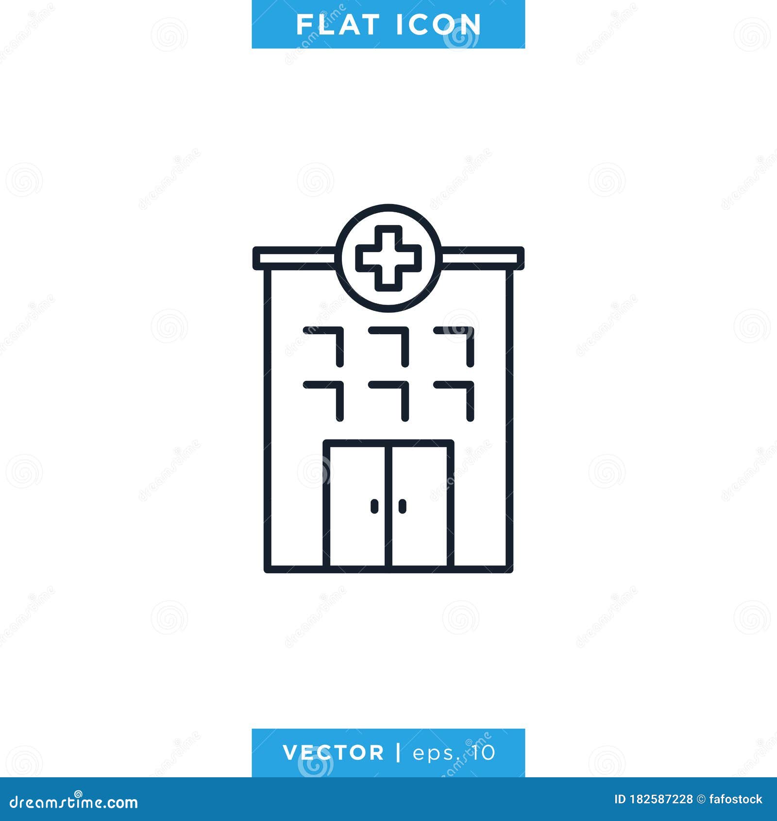 Hospital Building Icon Vector Logo Design Template Stock Vector ...