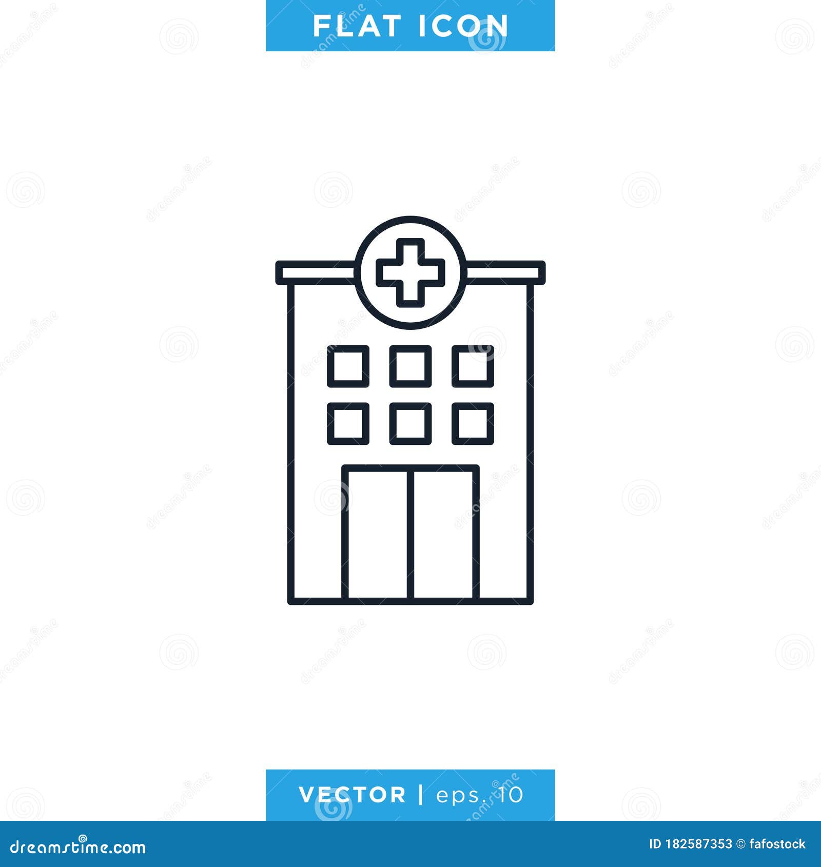 Hospital Building Icon Vector Logo Design Template Stock Vector ...