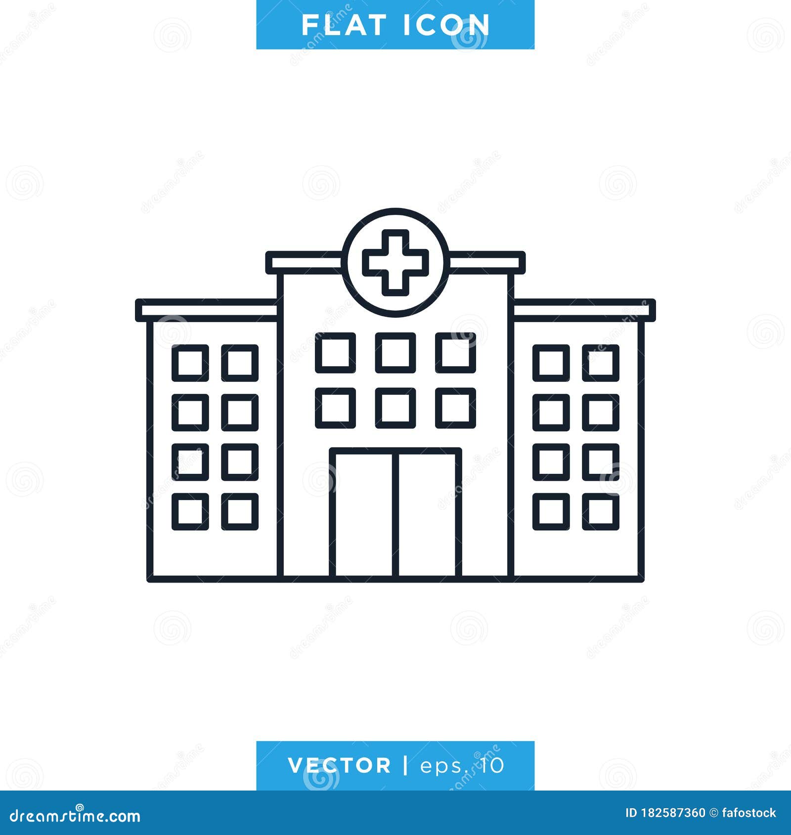 Hospital Building Icon Vector Logo Design Template Stock Vector ...