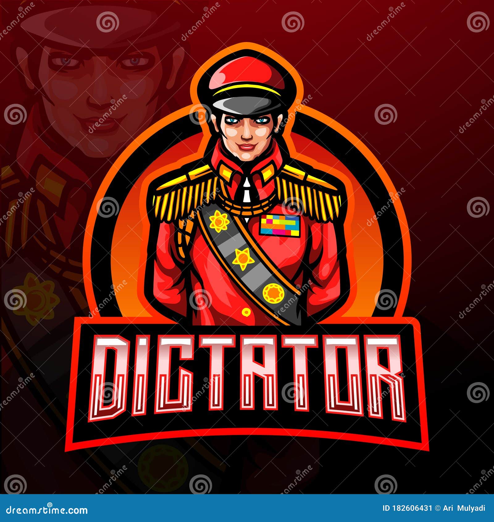 Dictator Esport Mascot Logo Design Cartoon Vector | CartoonDealer.com ...