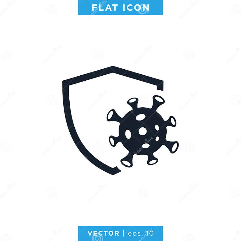 Anti Virus Icon Vector Design Template. Shield and Virus Icon. Stock ...