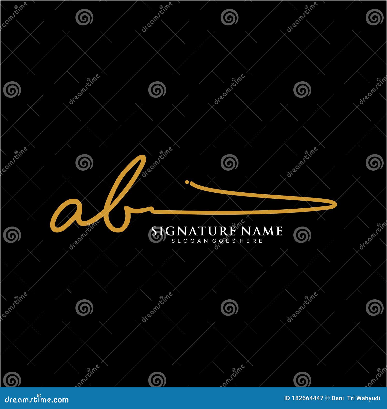 Letter AB Signature Logo Template Vector Stock Vector - Illustration of ...