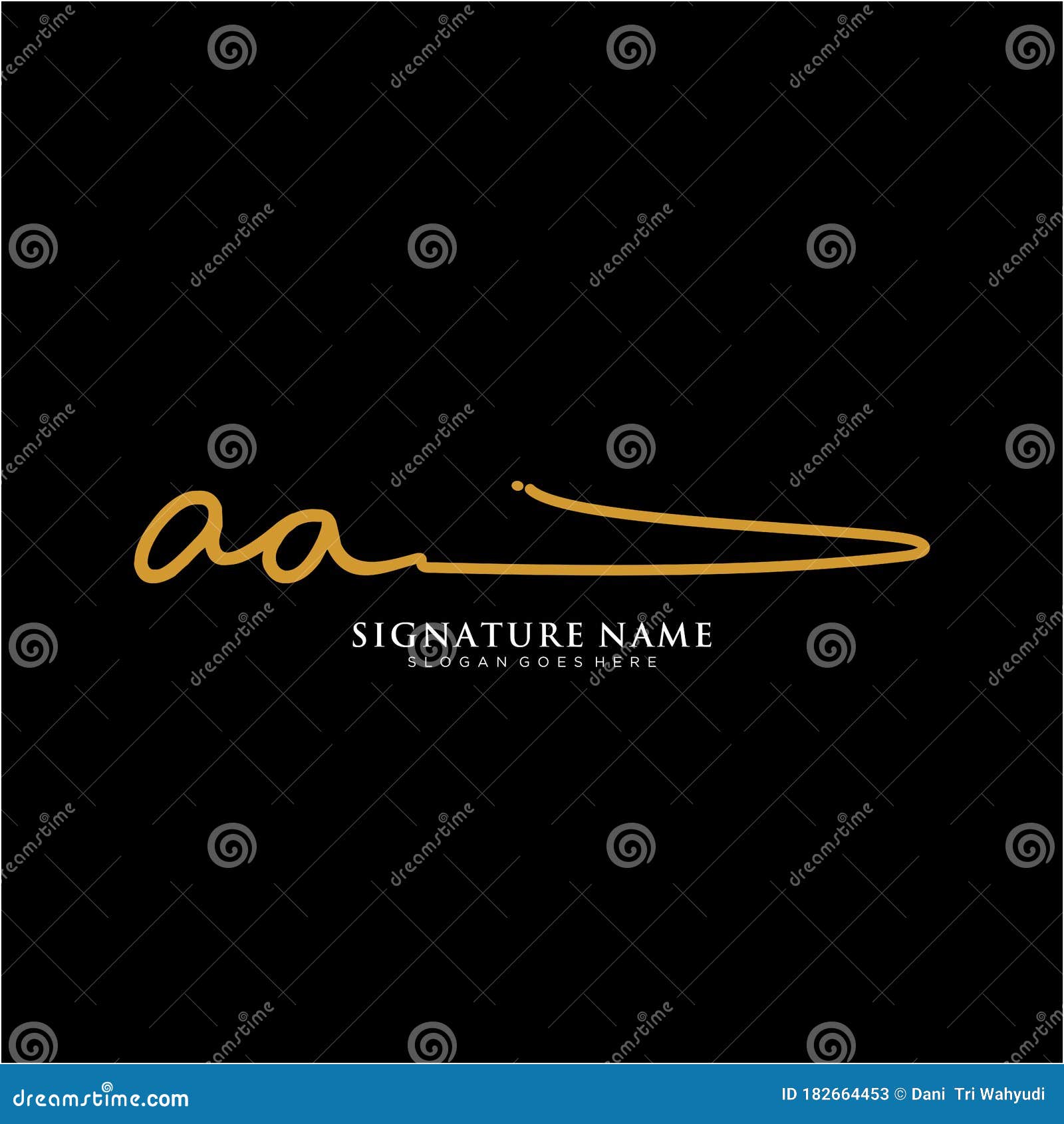 Letter AA Signature Logo Template Vector Stock Vector - Illustration of ...