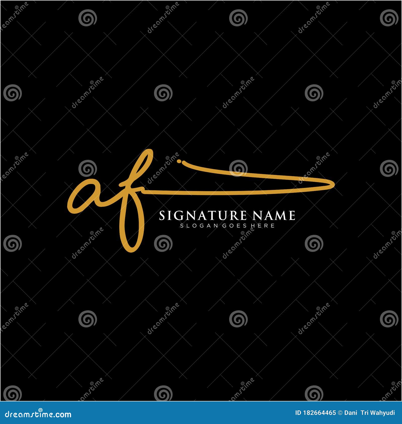 Letter AF Signature Logo Template Vector Stock Vector - Illustration of ...