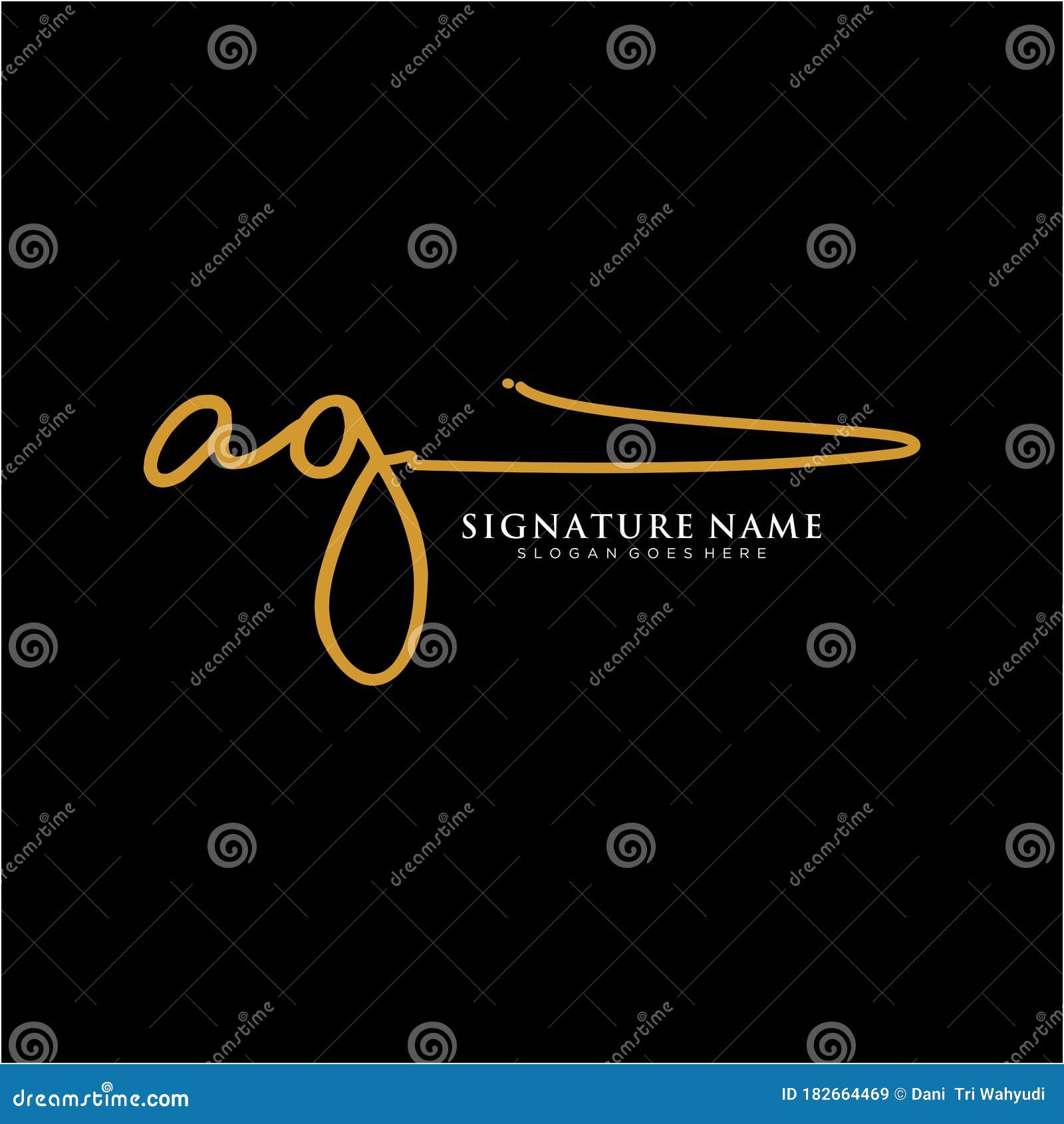 Letter AG Signature Logo Template Vector Stock Vector - Illustration of ...