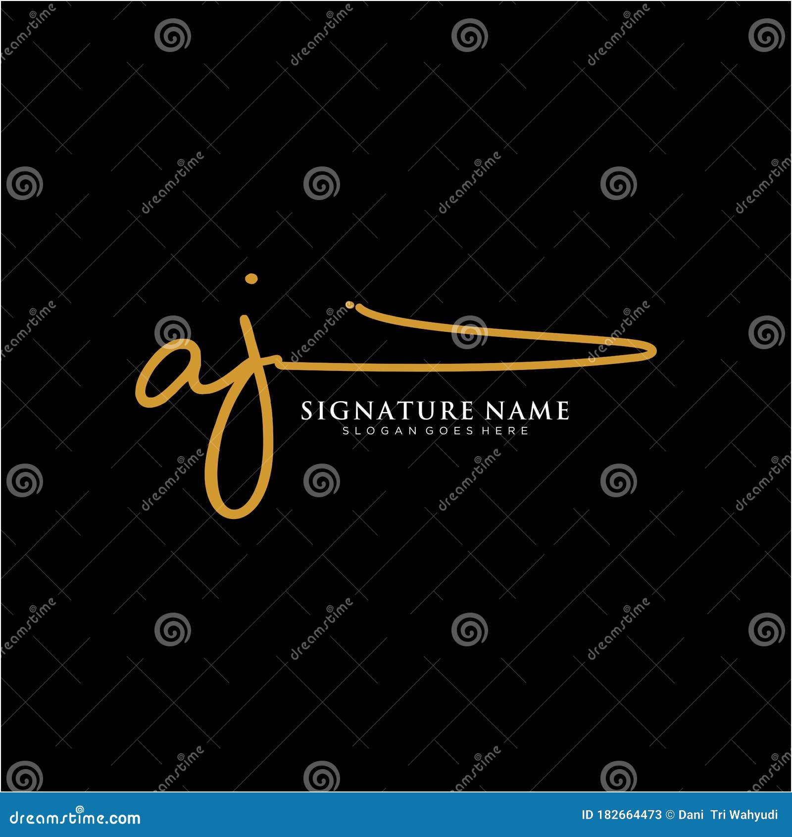 Letter AJ Signature Logo Template Vector Stock Vector - Illustration of ...