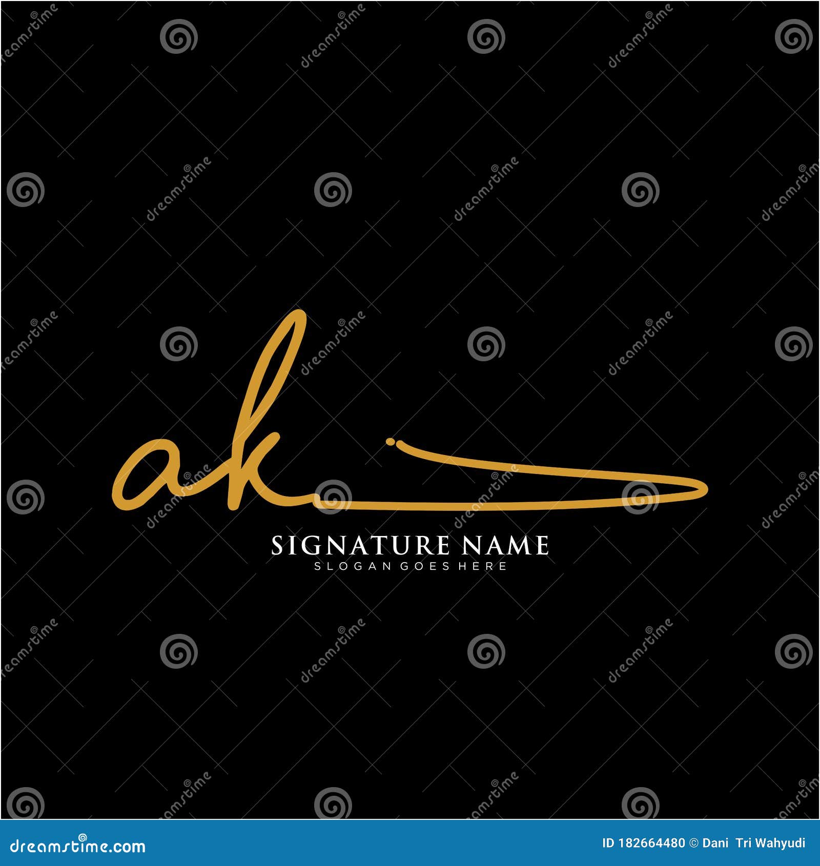Letter AK Signature Logo Template Vector Stock Vector - Illustration of ...