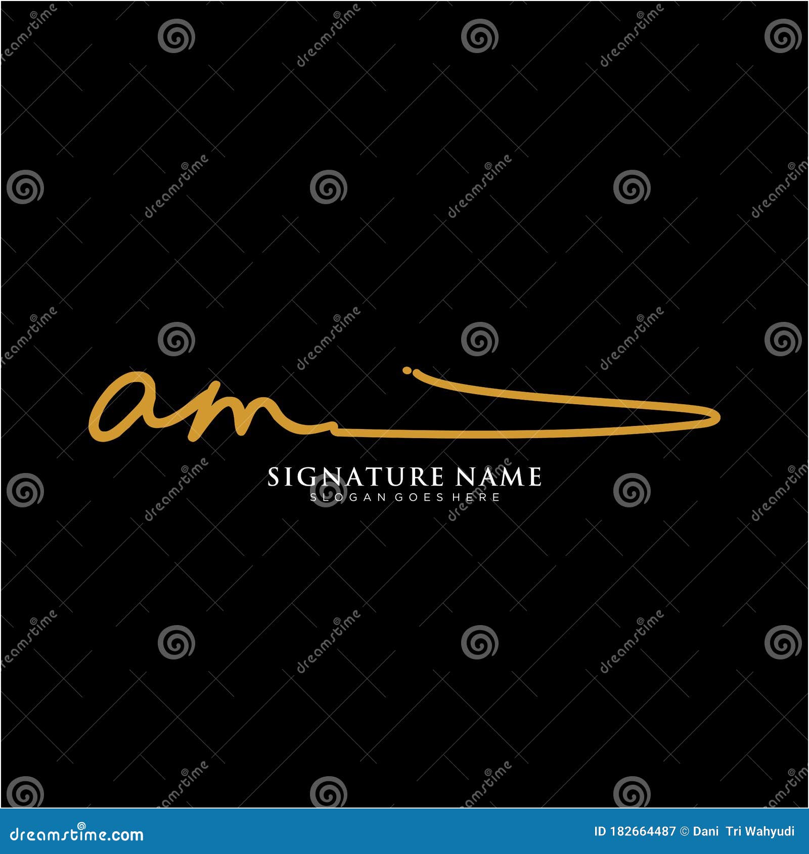 Letter am Signature Logo Template Vector Stock Vector - Illustration of ...