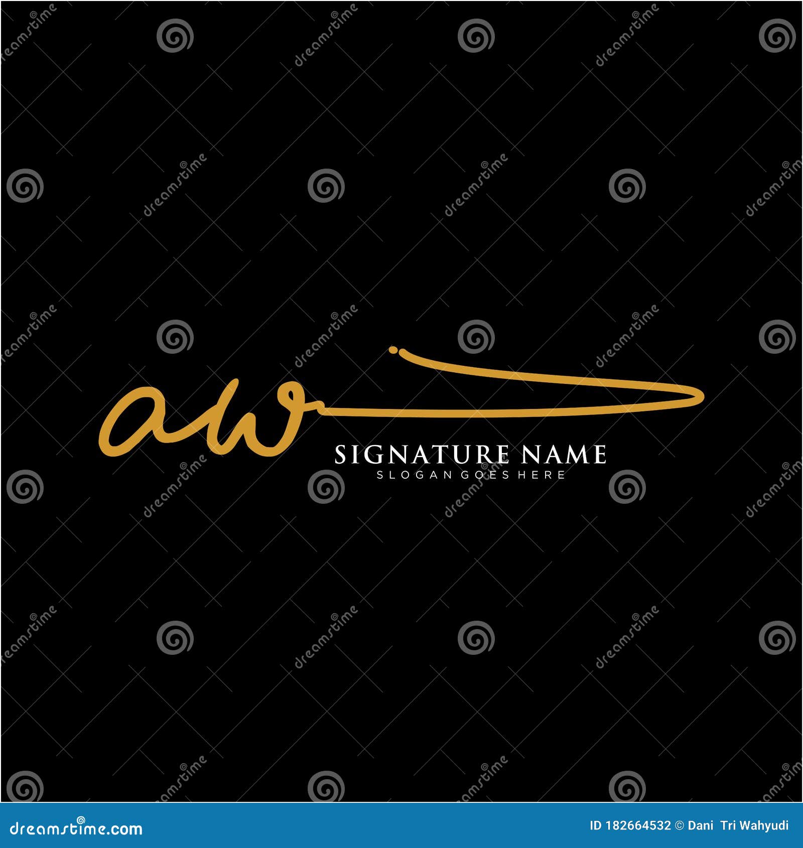Letter AW Signature Logo Template Vector Stock Vector - Illustration of ...