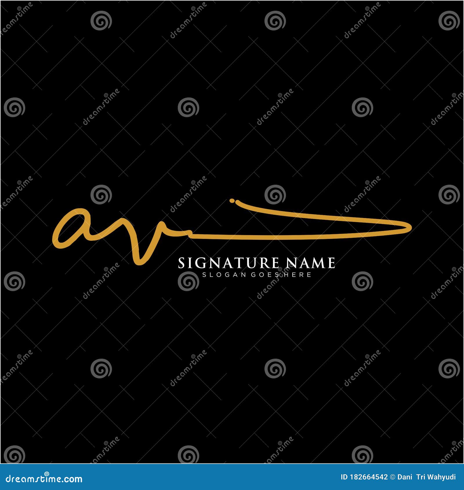 Letter AV Signature Logo Template Vector Stock Vector - Illustration of ...