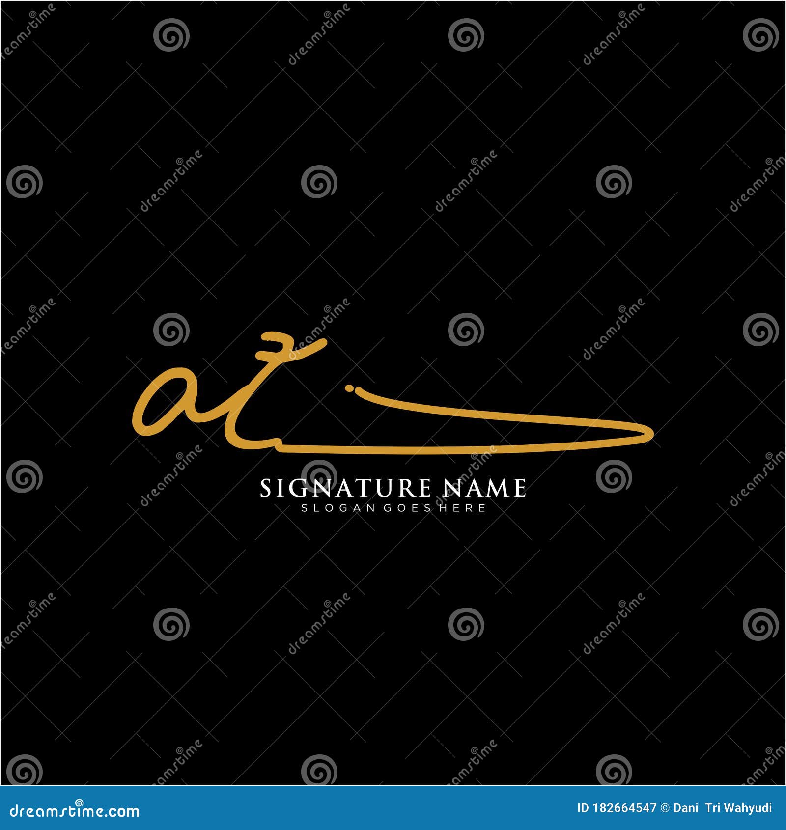 Letter AZ Signature Logo Template Vector Stock Vector - Illustration of ...
