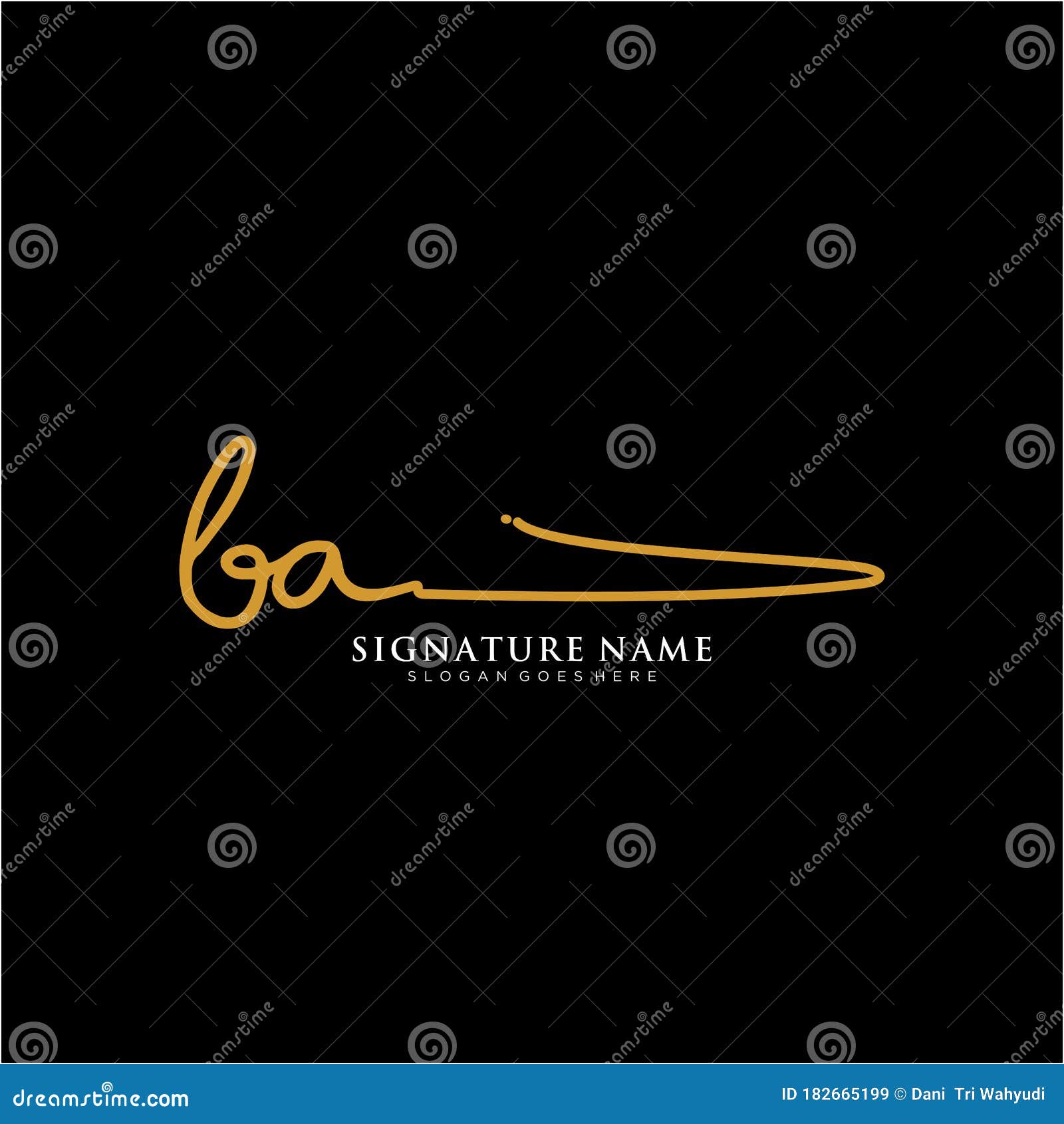 Letter BA Signature Logo Template Vector Stock Vector - Illustration of ...