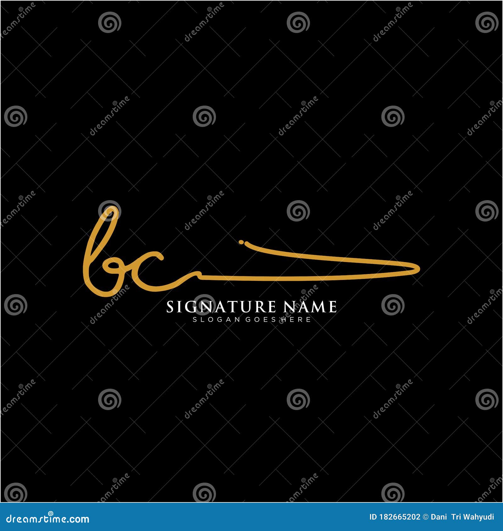 Letter BC Signature Logo Template Vector Stock Vector - Illustration of ...