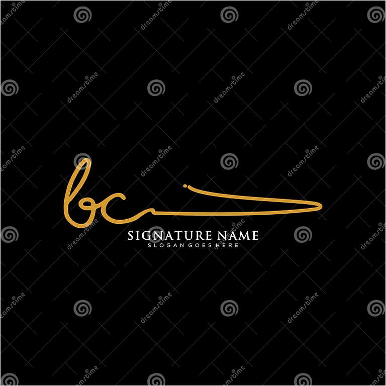 Letter BC Signature Logo Template Vector Stock Vector - Illustration of ...