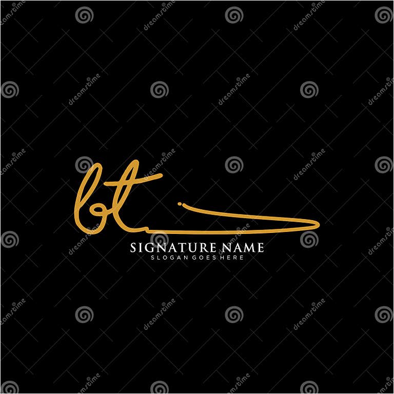 Letter BT Signature Logo Template Vector Stock Vector - Illustration of ...