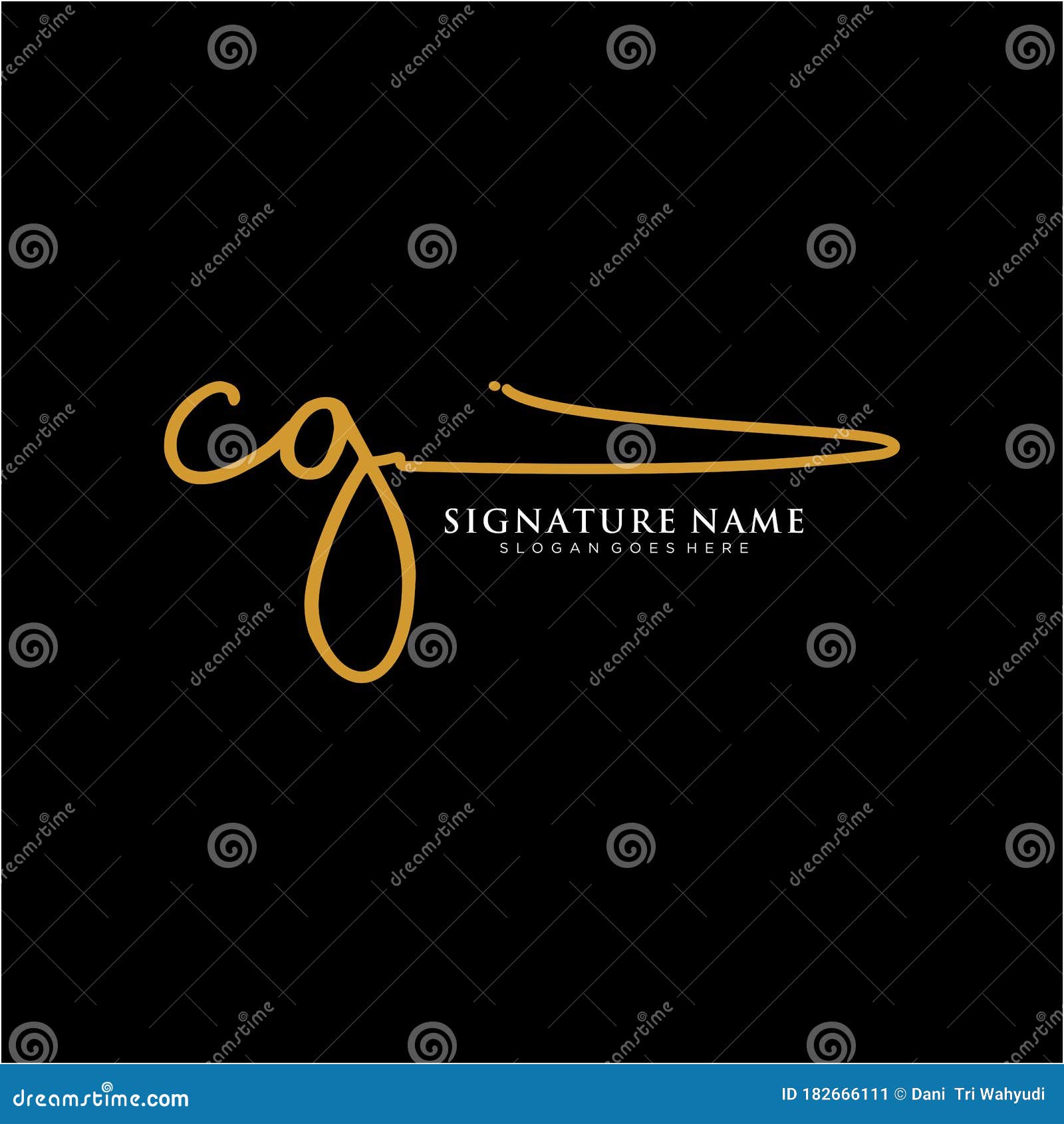 Letter CG Signature Logo Template Vector Stock Vector - Illustration of ...