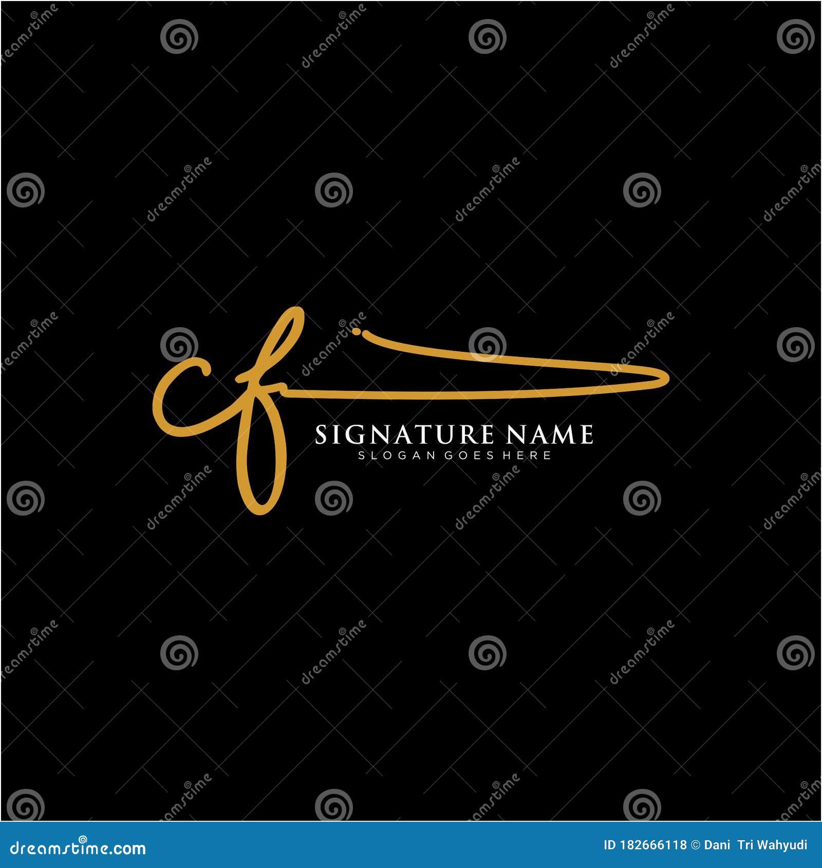 Letter CF Signature Logo Template Vector Stock Vector - Illustration of ...