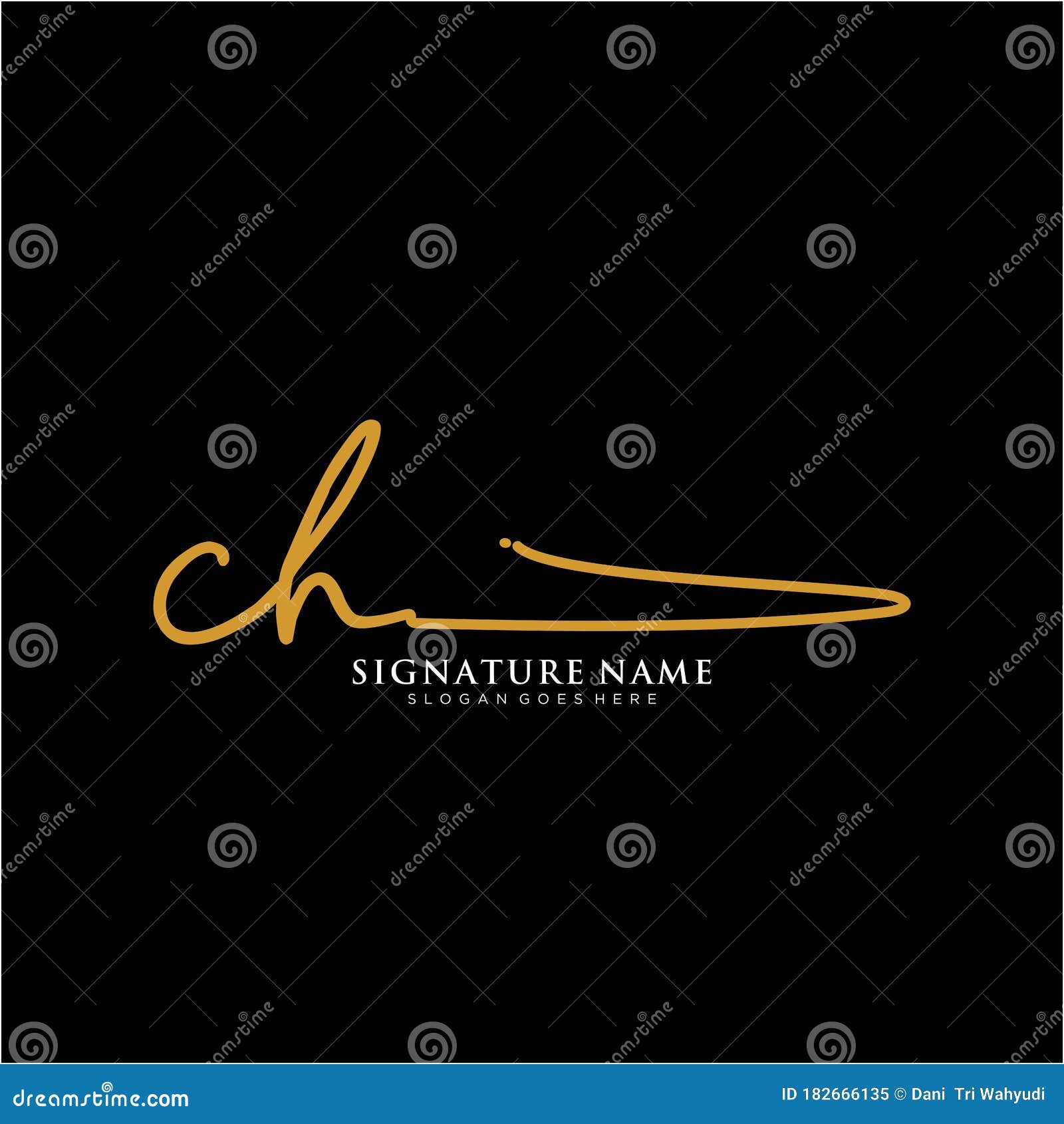 Letter CH Signature Logo Template Vector Stock Vector - Illustration of ...