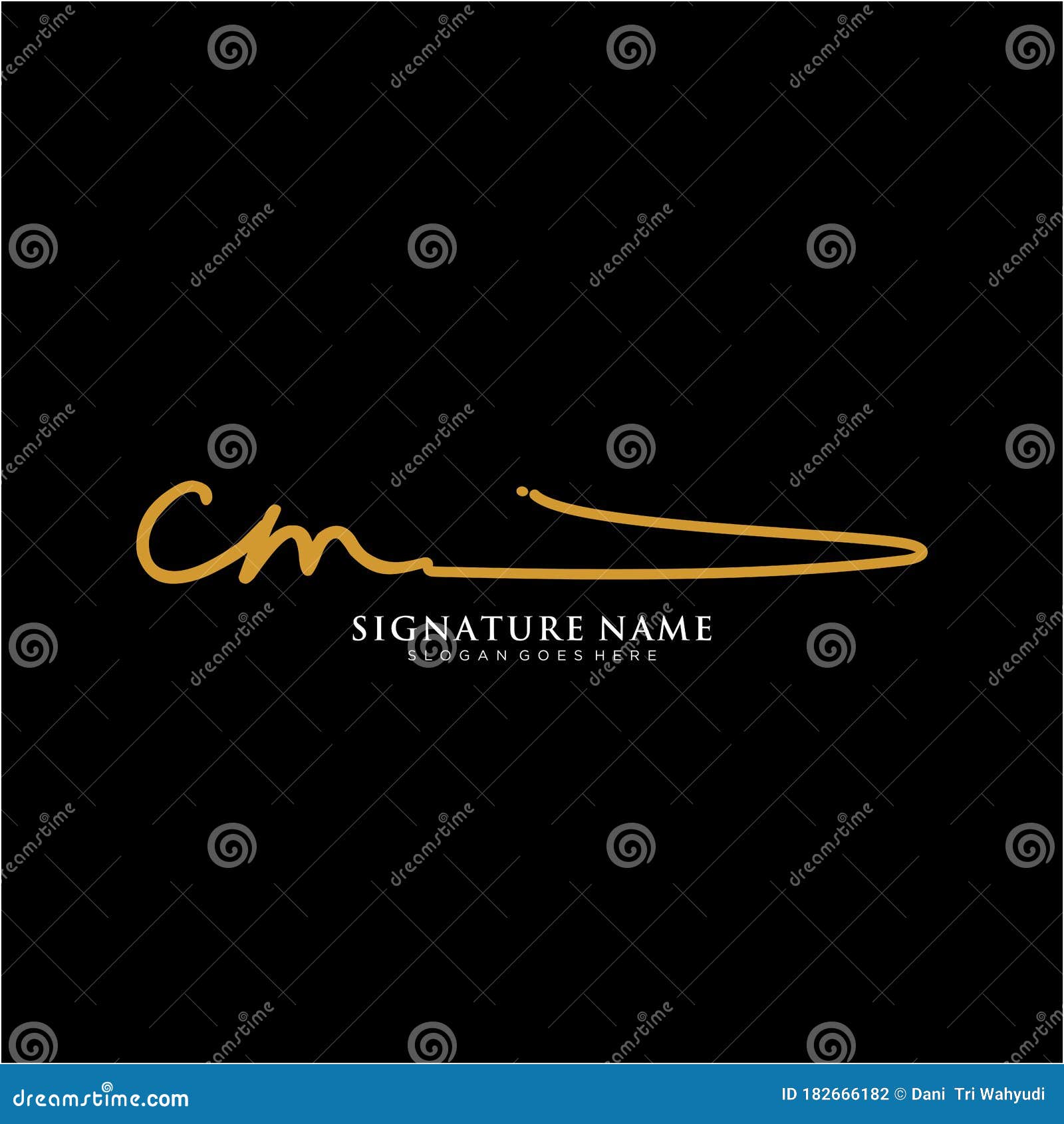 Letter CM Signature Logo Template Vector Stock Vector - Illustration of ...