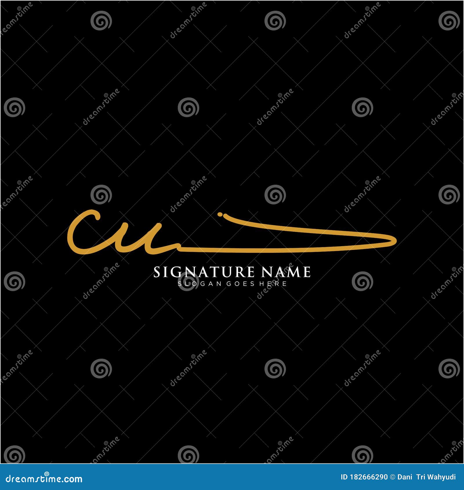 Letter CU Signature Logo Template Vector Stock Vector - Illustration of ...