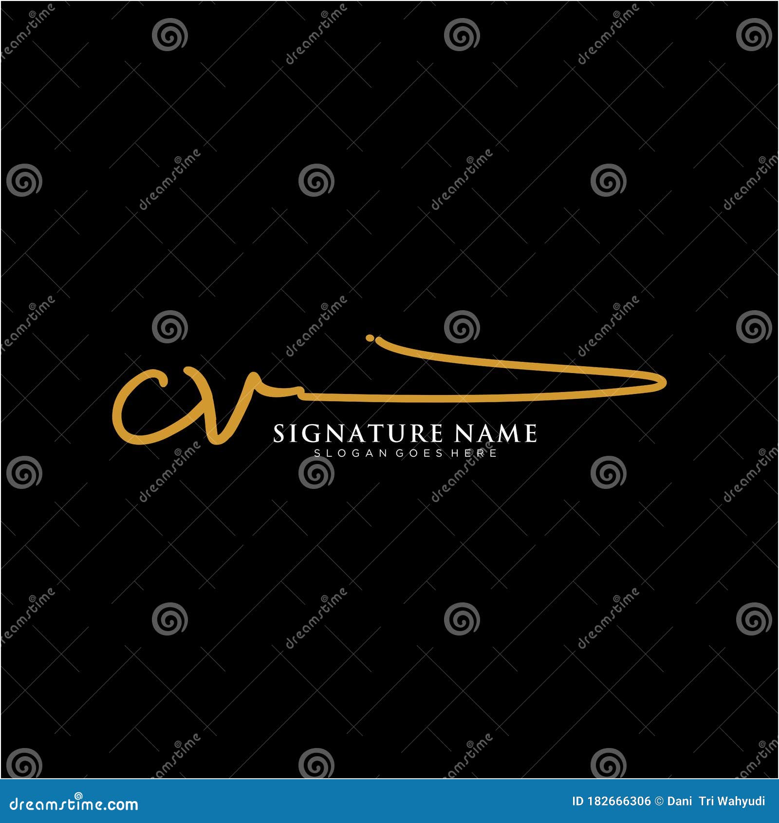 Letter CV Signature Logo Template Vector Stock Vector - Illustration of ...