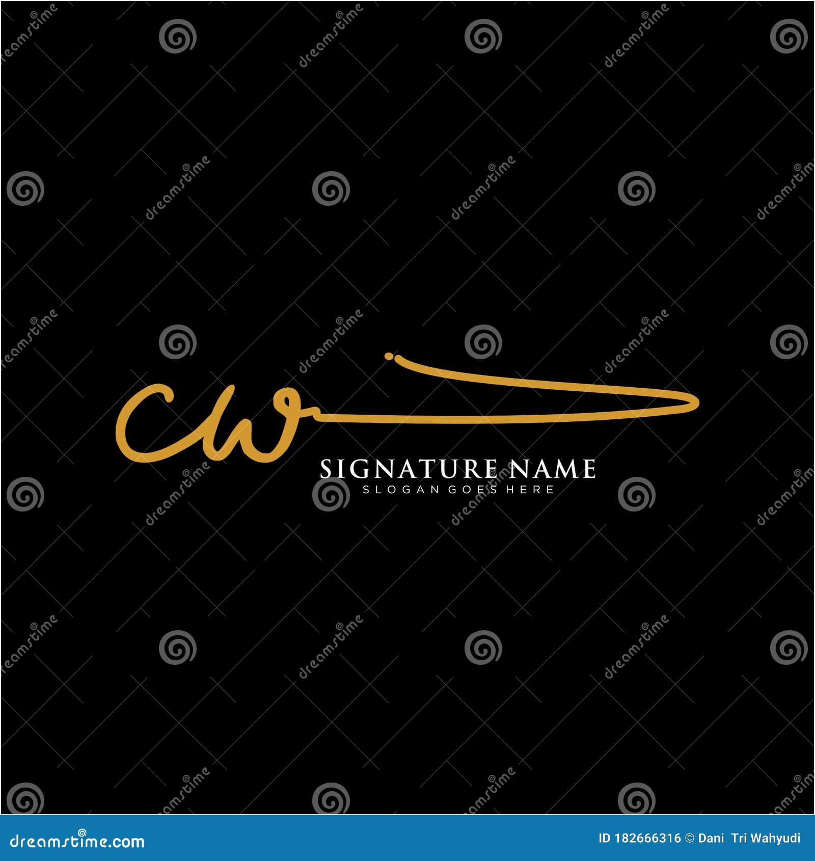 Letter CW Signature Logo Template Vector Stock Vector - Illustration of ...
