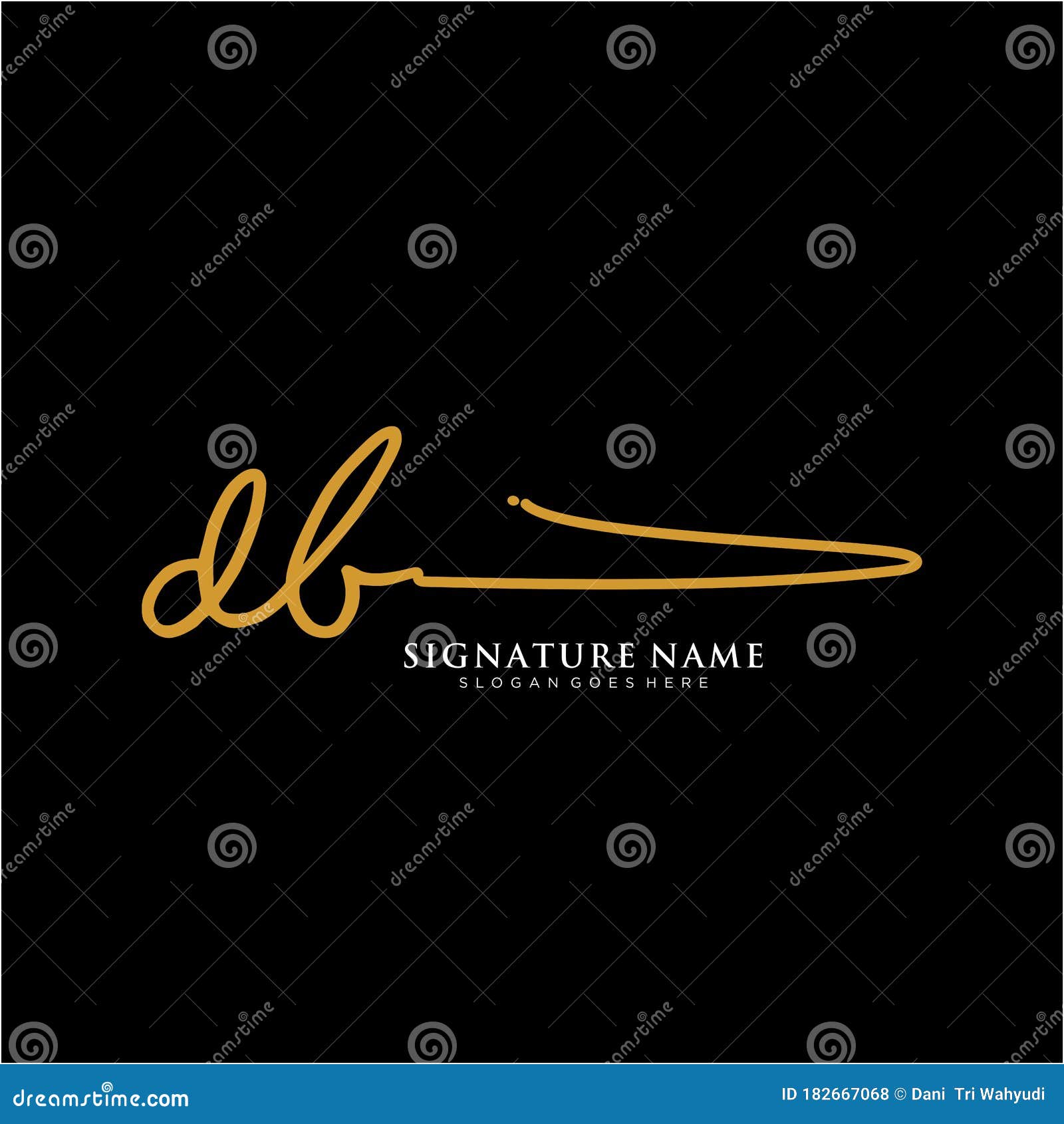 Letter DB Signature Logo Template Vector Stock Illustration ...