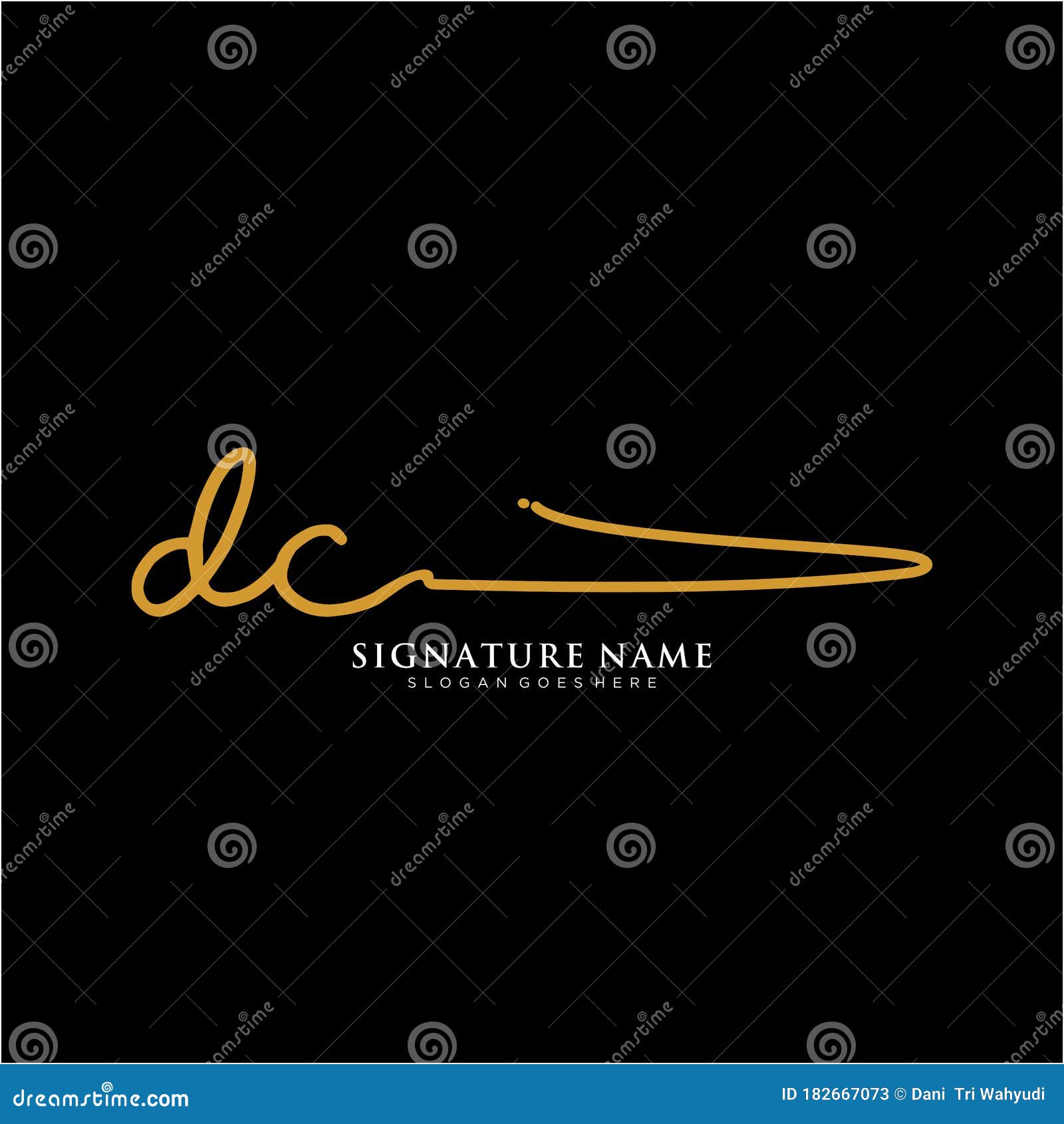 Letter DC Signature Logo Template Vector Stock Illustration ...