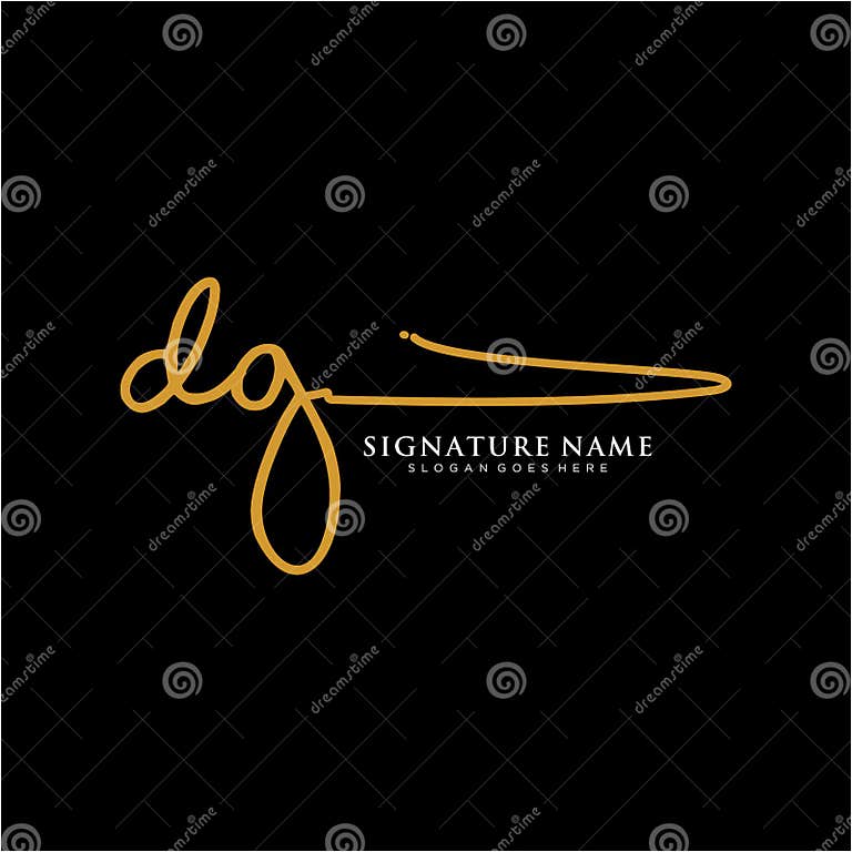 Letter DG Signature Logo Template Vector Stock Illustration ...