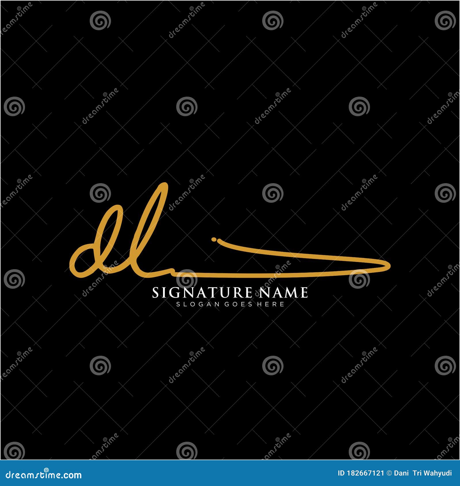Letter DL Signature Logo Template Vector Stock Illustration ...