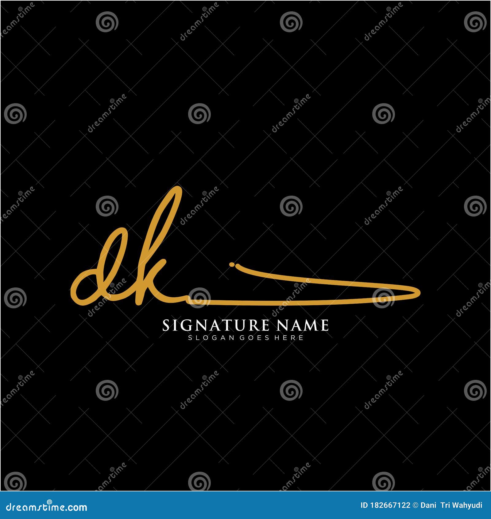 Letter DK Signature Logo Template Vector Stock Illustration ...