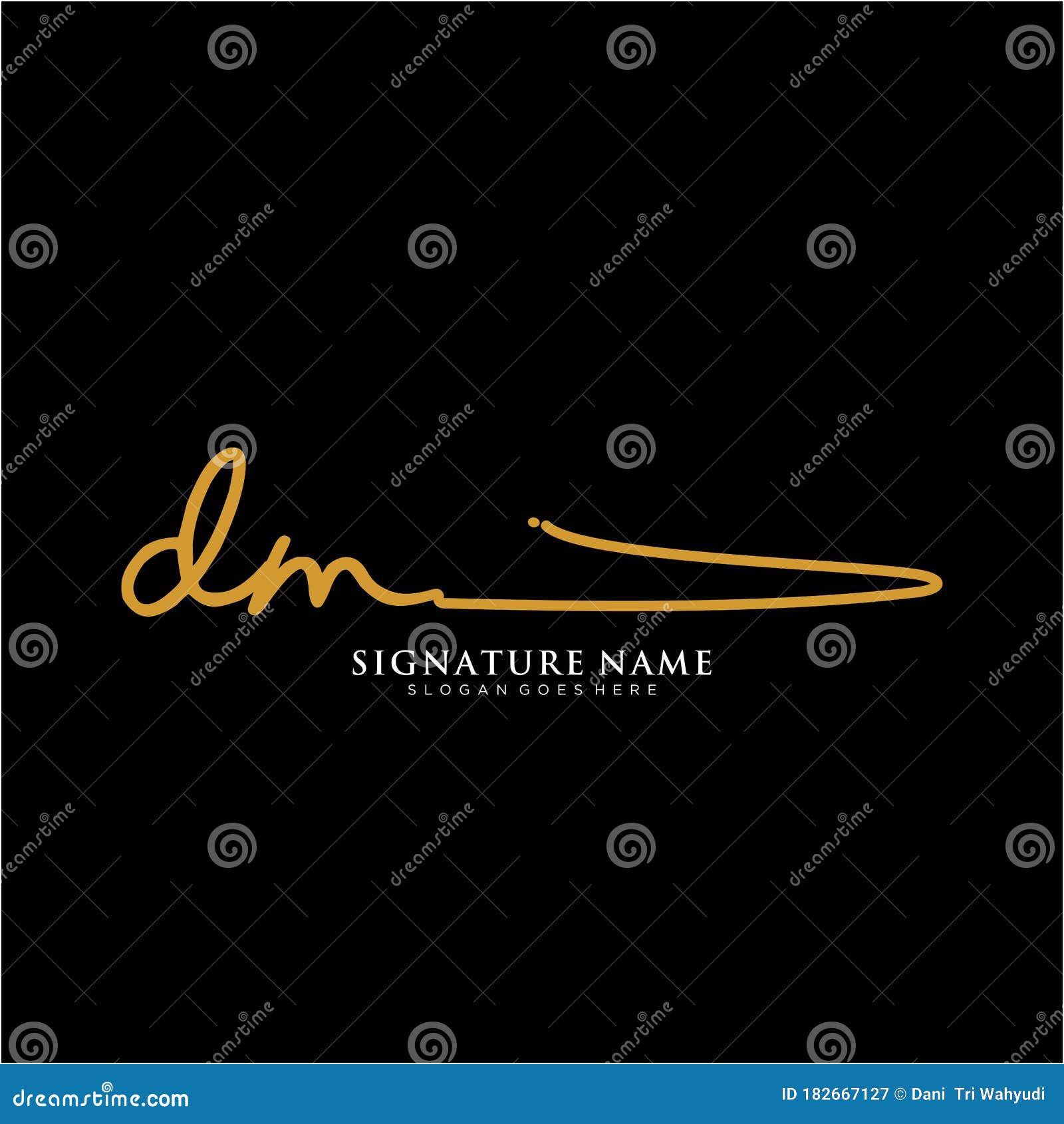 Letter DM Signature Logo Template Vector Stock Illustration ...