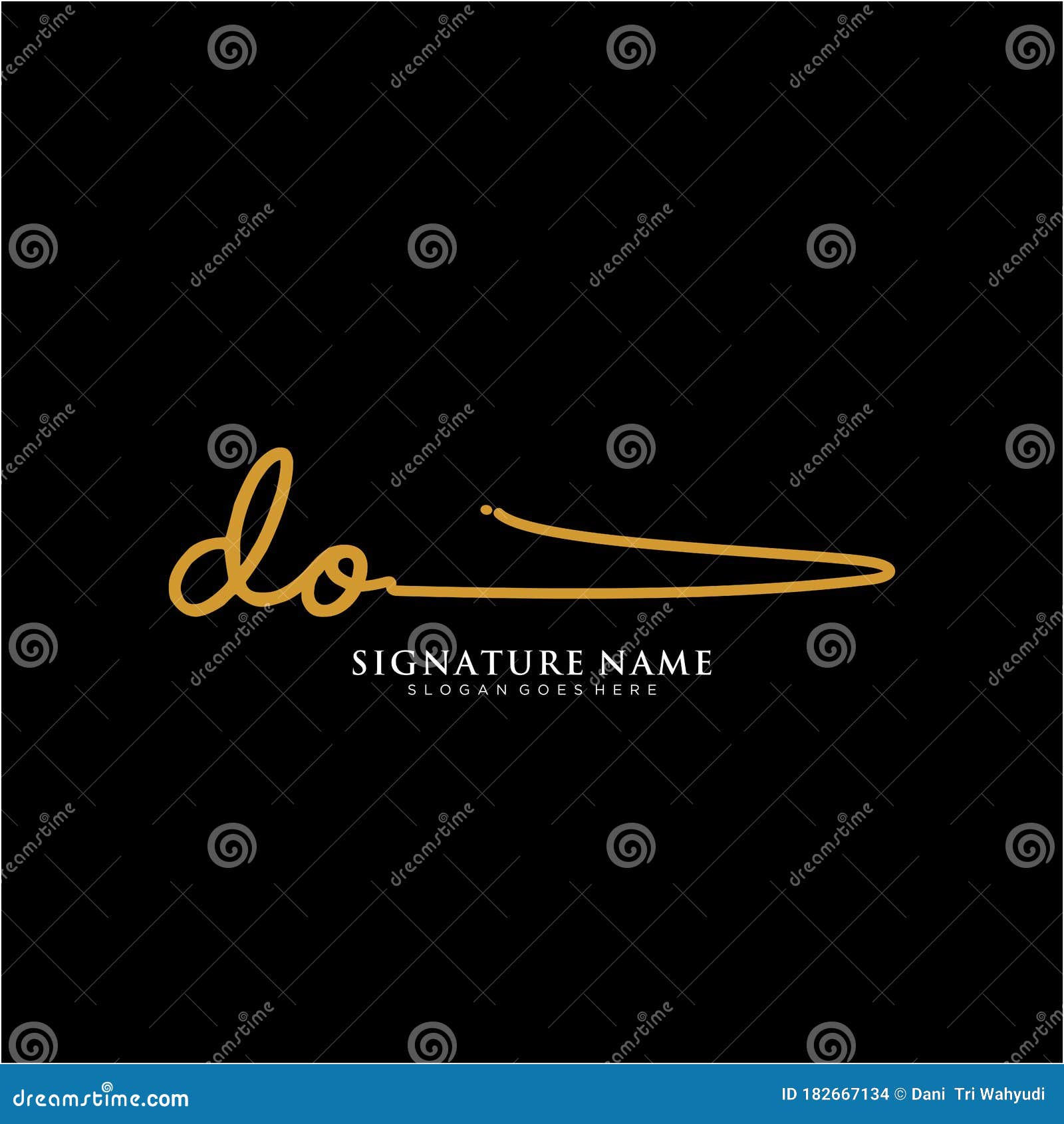 Letter DO Signature Logo Template Vector Stock Illustration ...