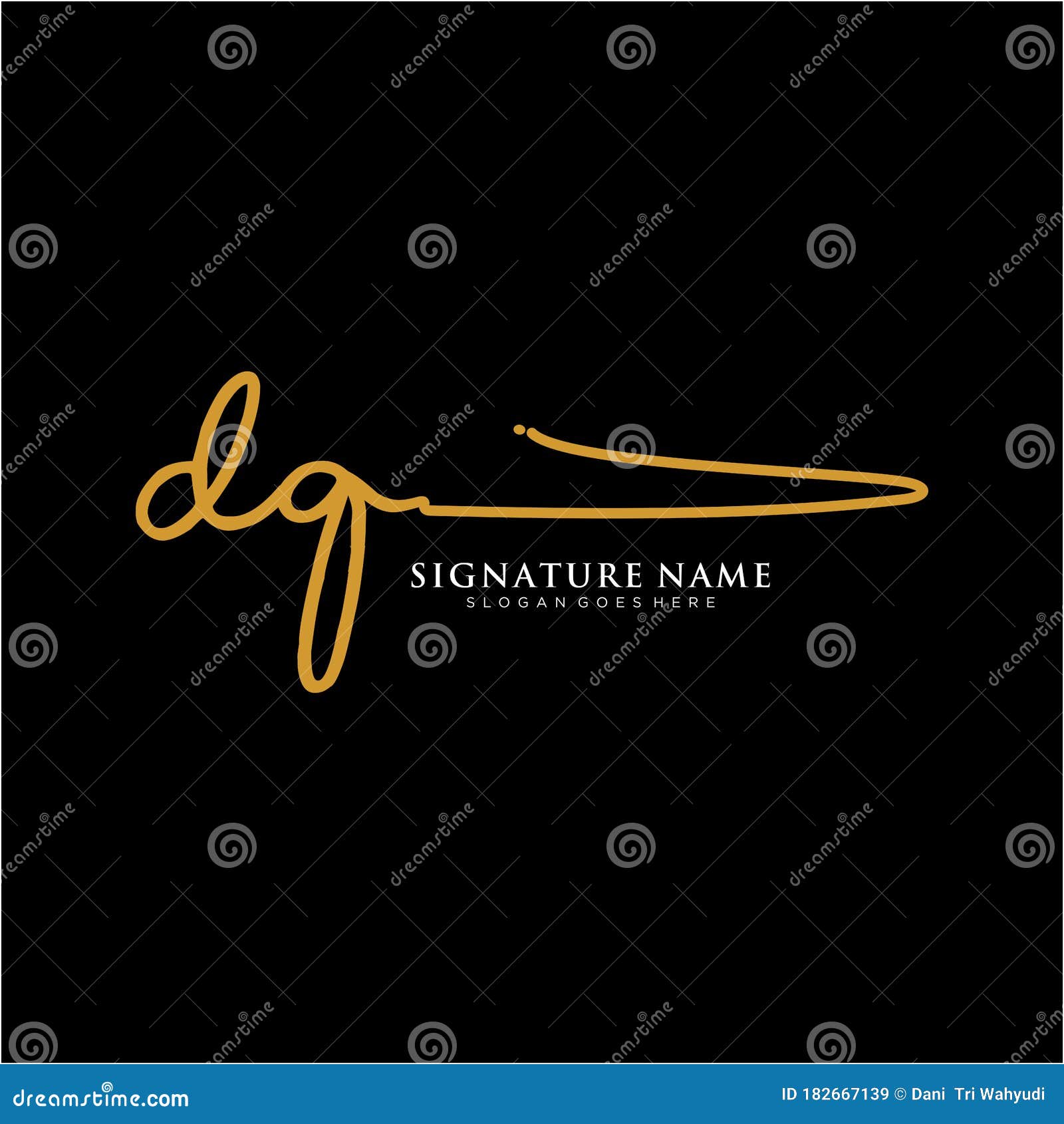 Letter DG Signature Logo Template Vector Stock Illustration ...