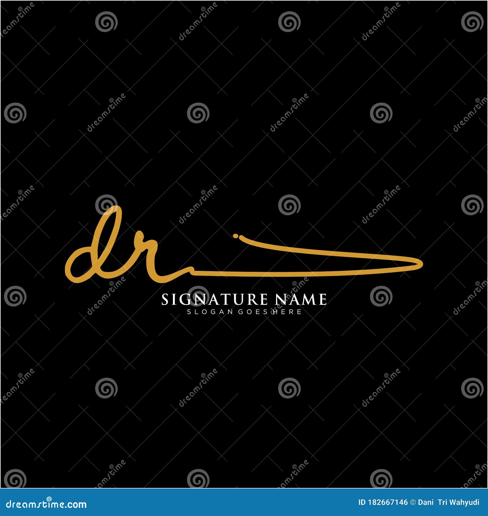 Letter DR Signature Logo Template Vector Stock Illustration ...